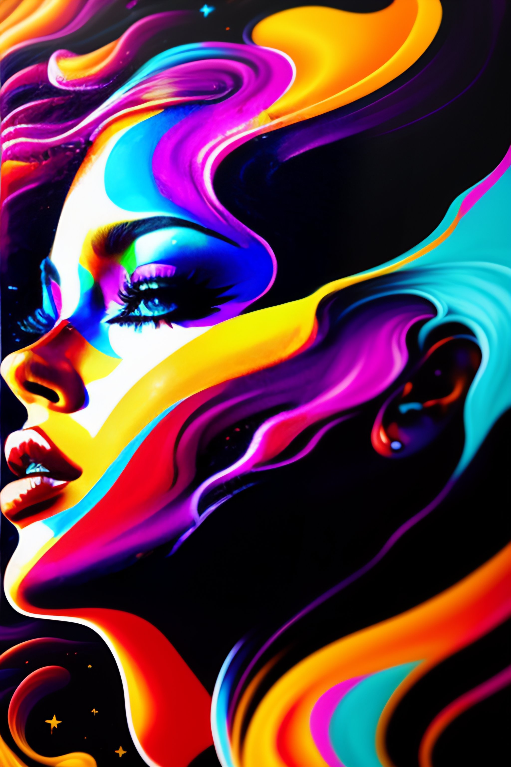 Lexica - Artistic, colorful, paint dripping everywhere, face melting ...