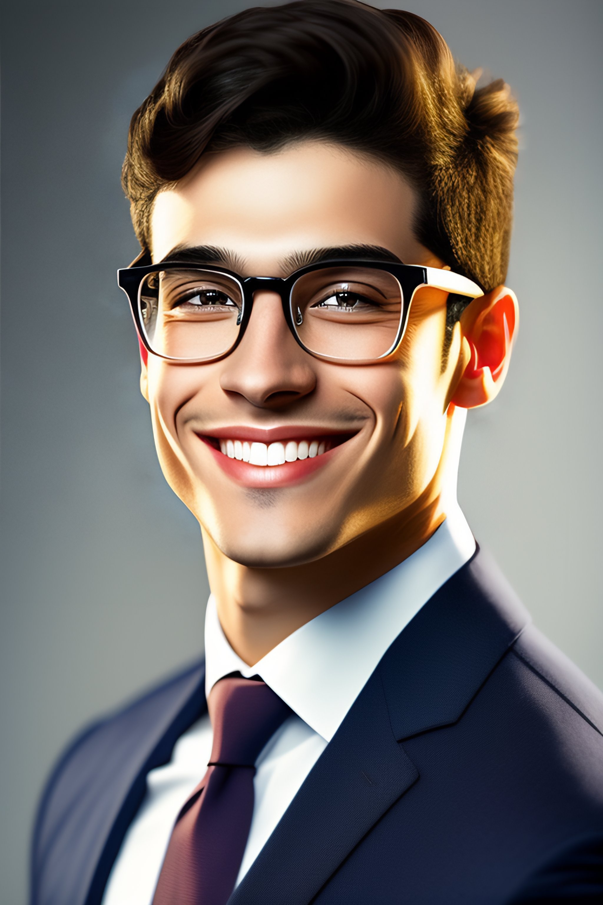 Lexica - A close up of a person wearing glasses, jewish young man with ...
