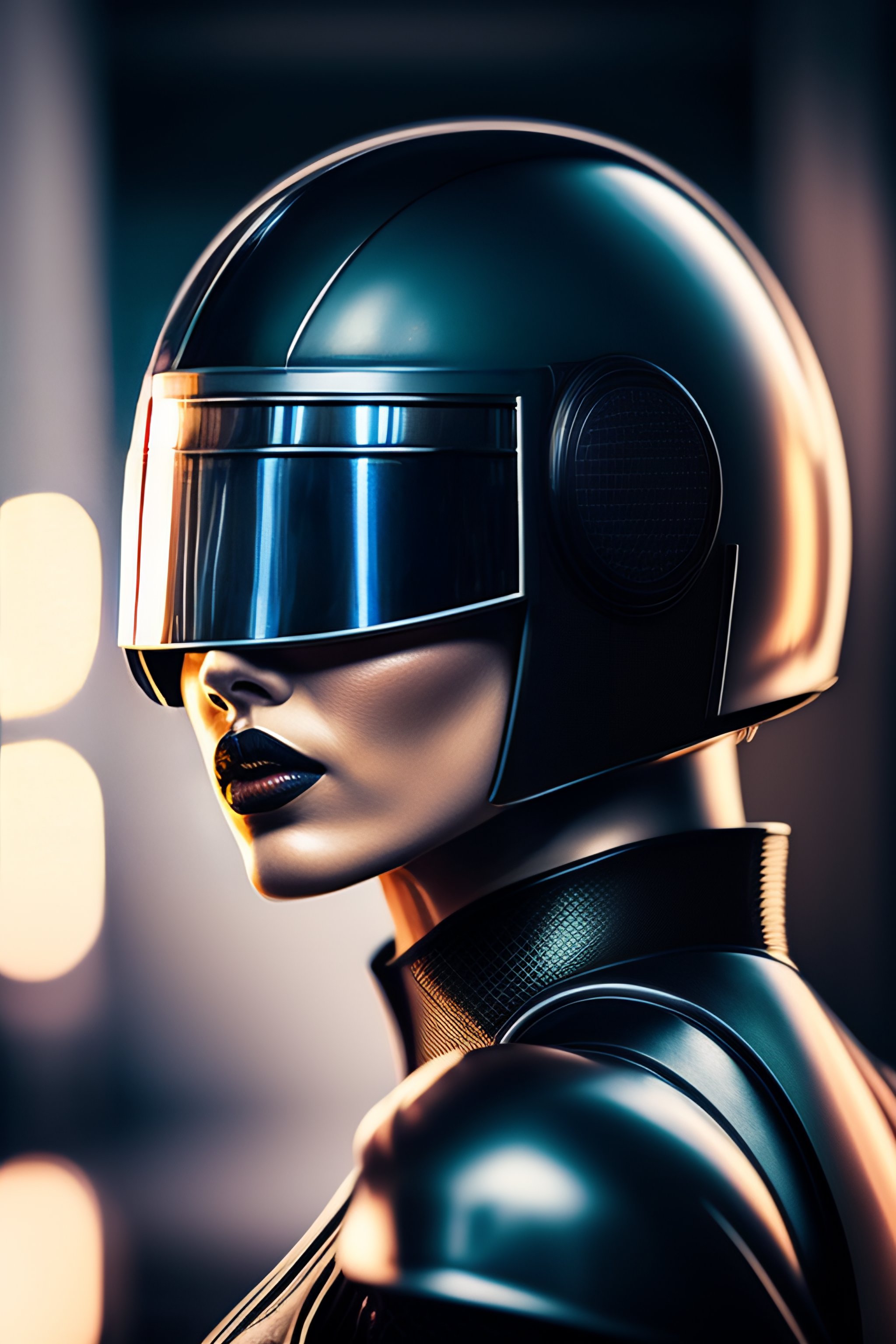 Lexica - Taylor swift as robocop with helmet, a character side portrait ...