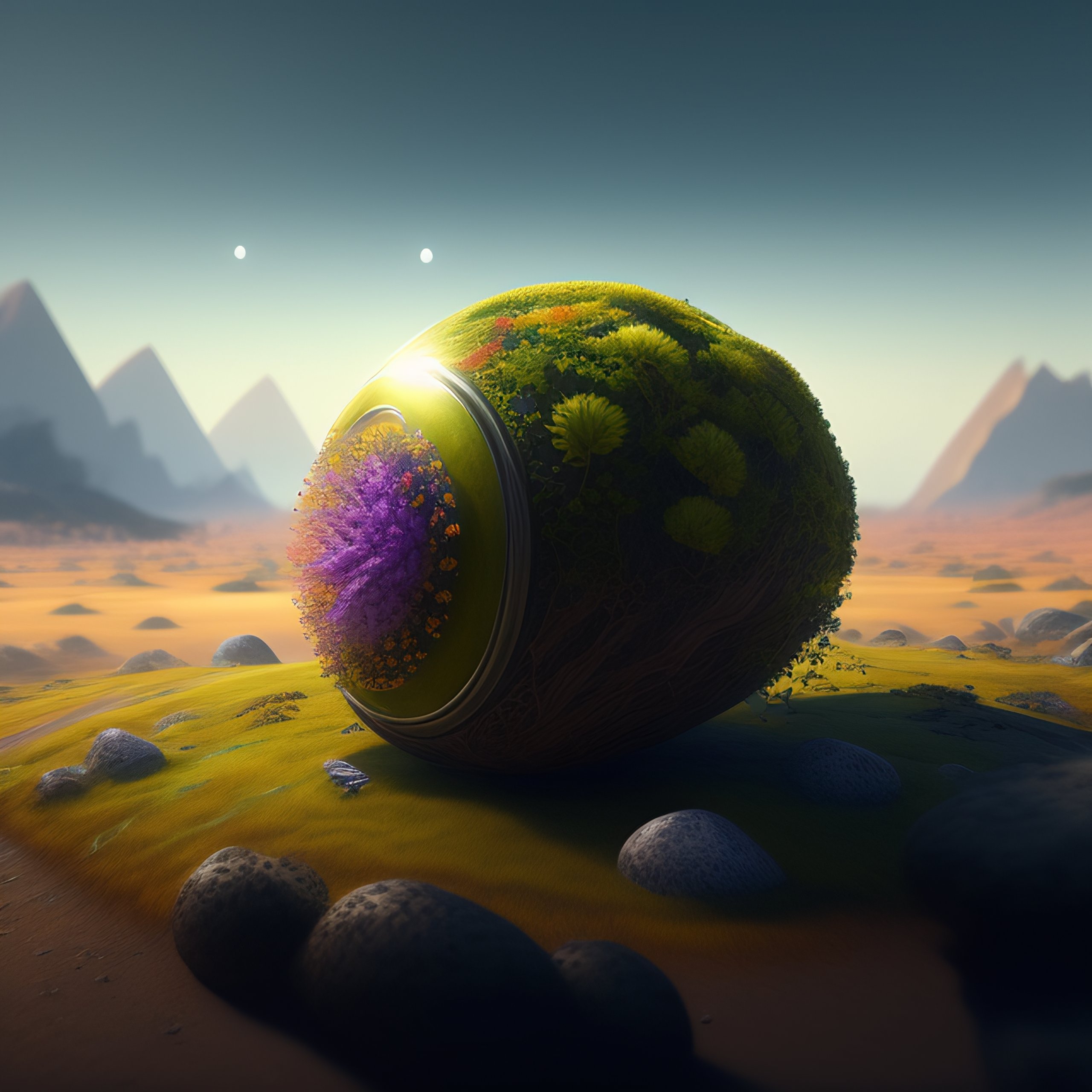 Lexica - A single sprouting seed, concept art, highly detailed, cosmic ...