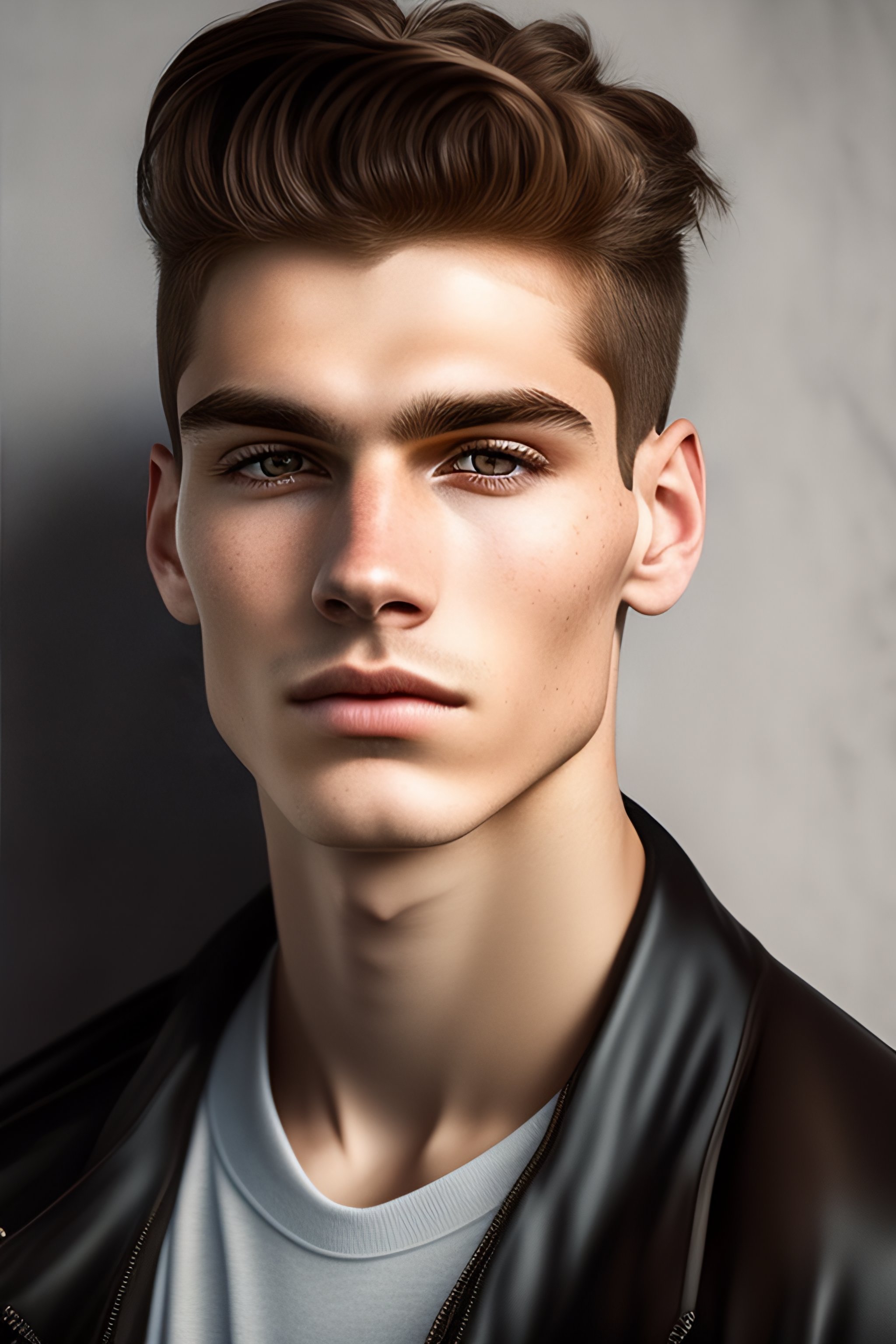 Lexica - 19 year old man with short beard, masculine.