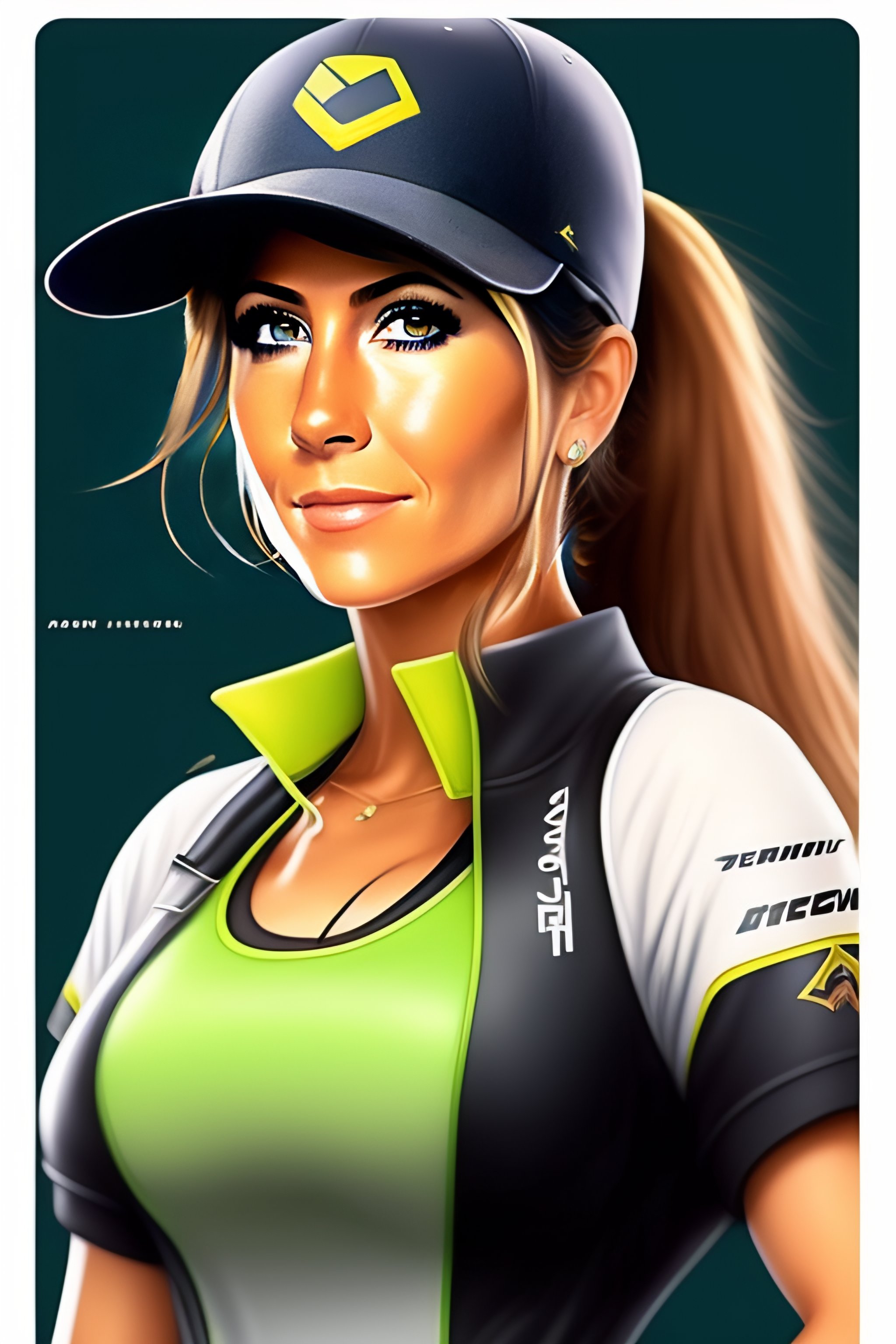 Lexica - Pokemon trainer Jennifer Aniston in techwear clothes by Ken ...