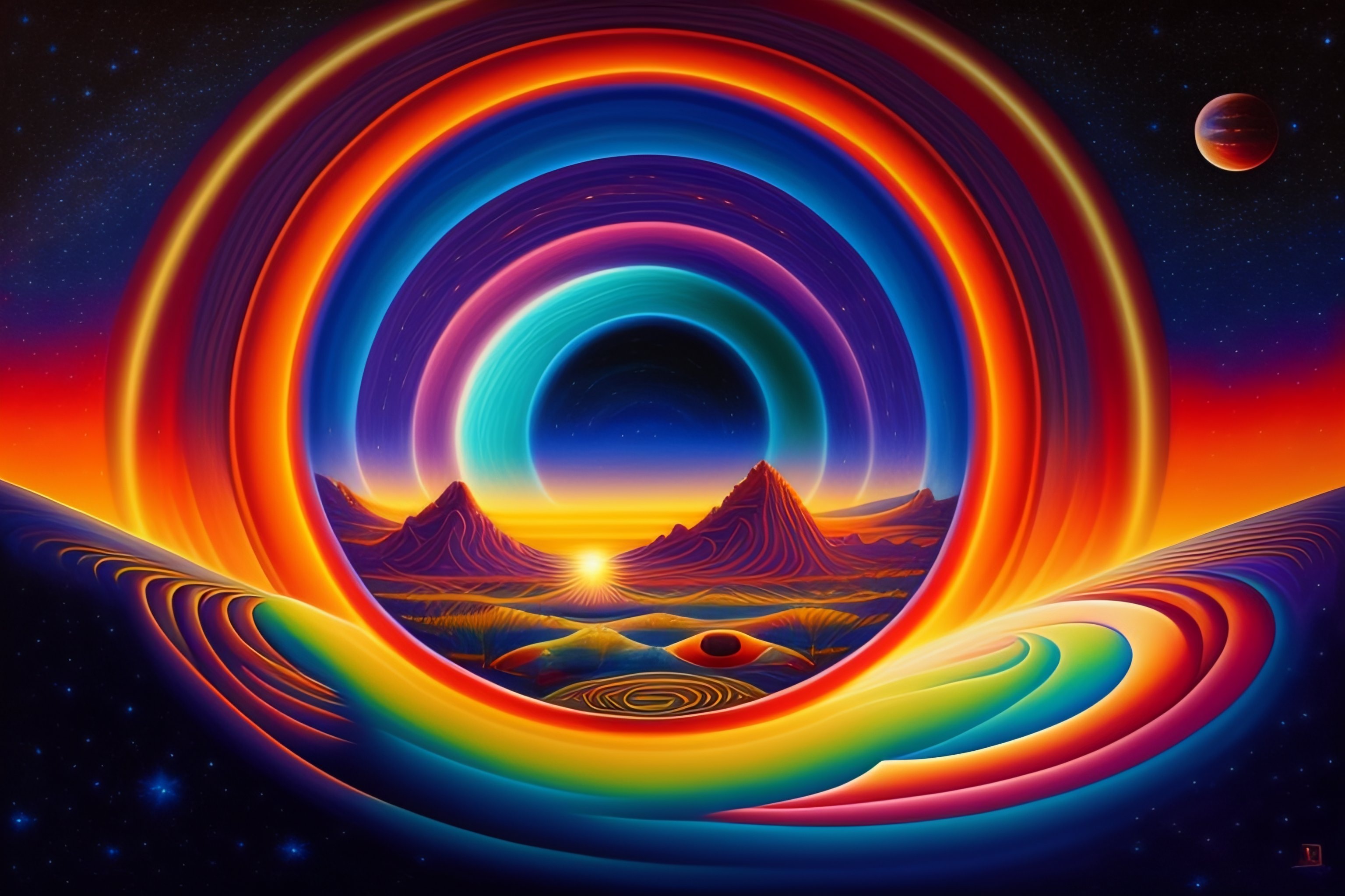 Lexica - Dream, dmt, lsd, painting, surreal, surrealism, planets, solar ...