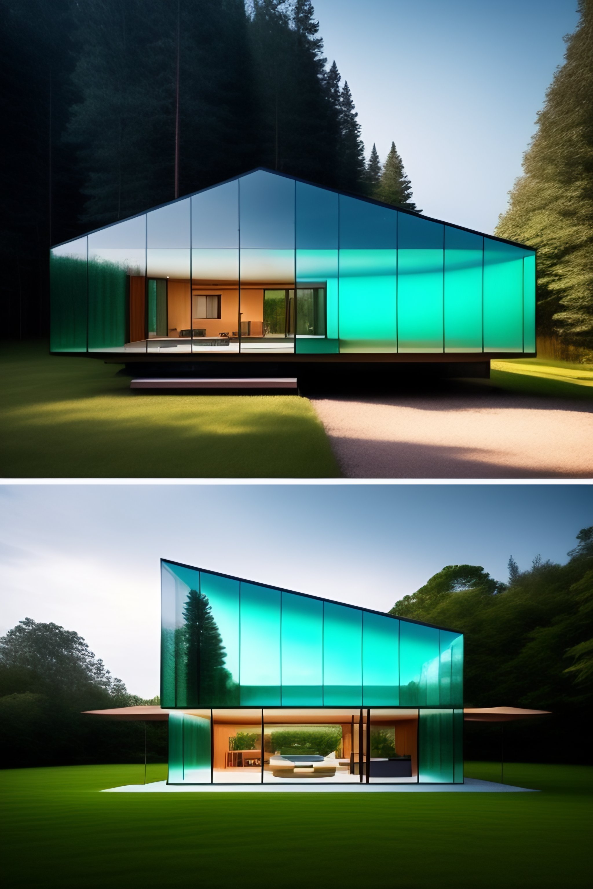 Lexica - A house made entirely of glass. glass furniture, glass walls ...