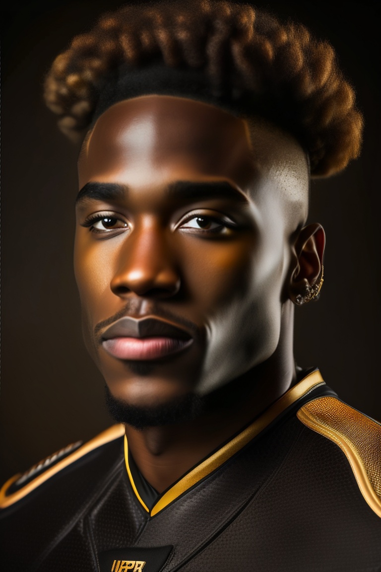 Lexica - Portrait of American football player, photography, dramatic ...