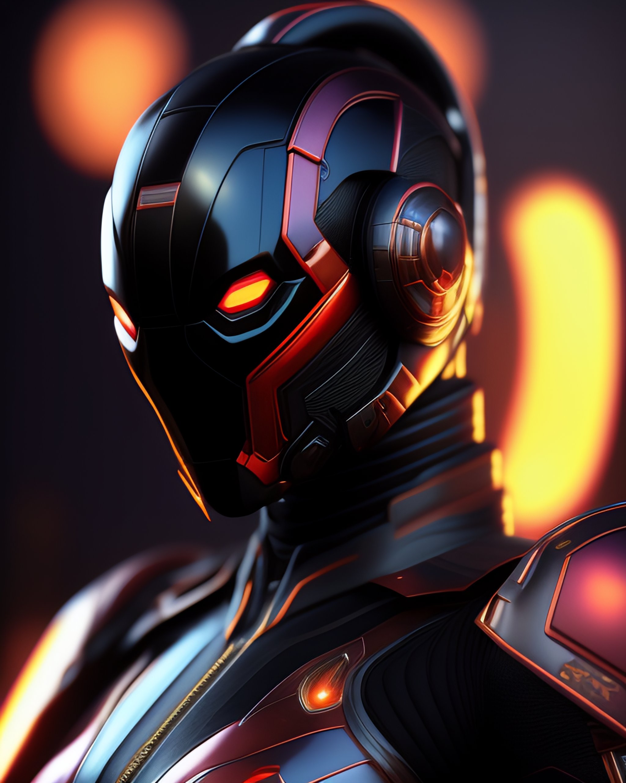 Lexica - Portrait of a cybernetic black snake Deadpool, sunburst ...