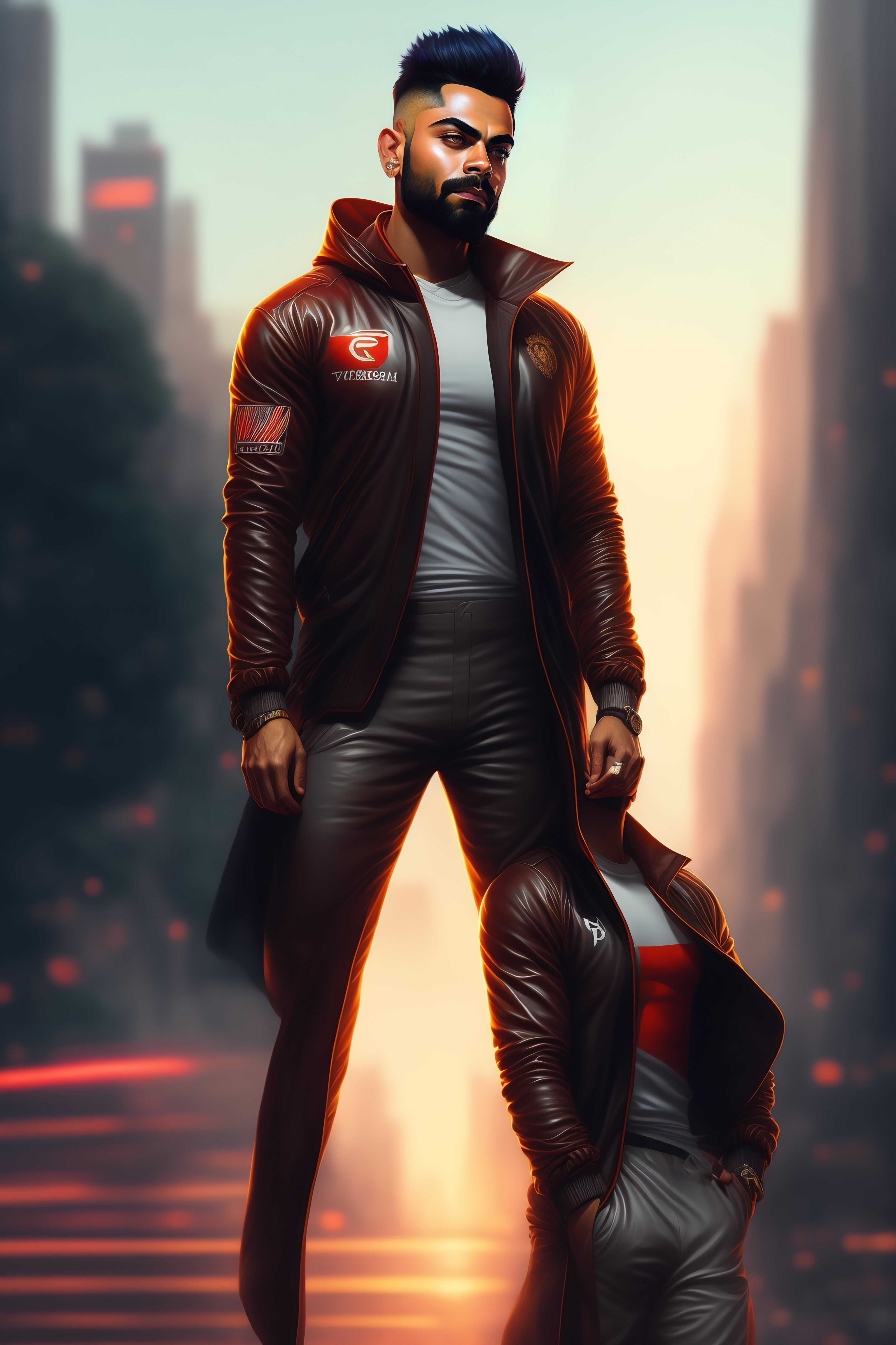 Lexica - Full body portrait of Virat Kohli as by dan mumford, yusuke ...