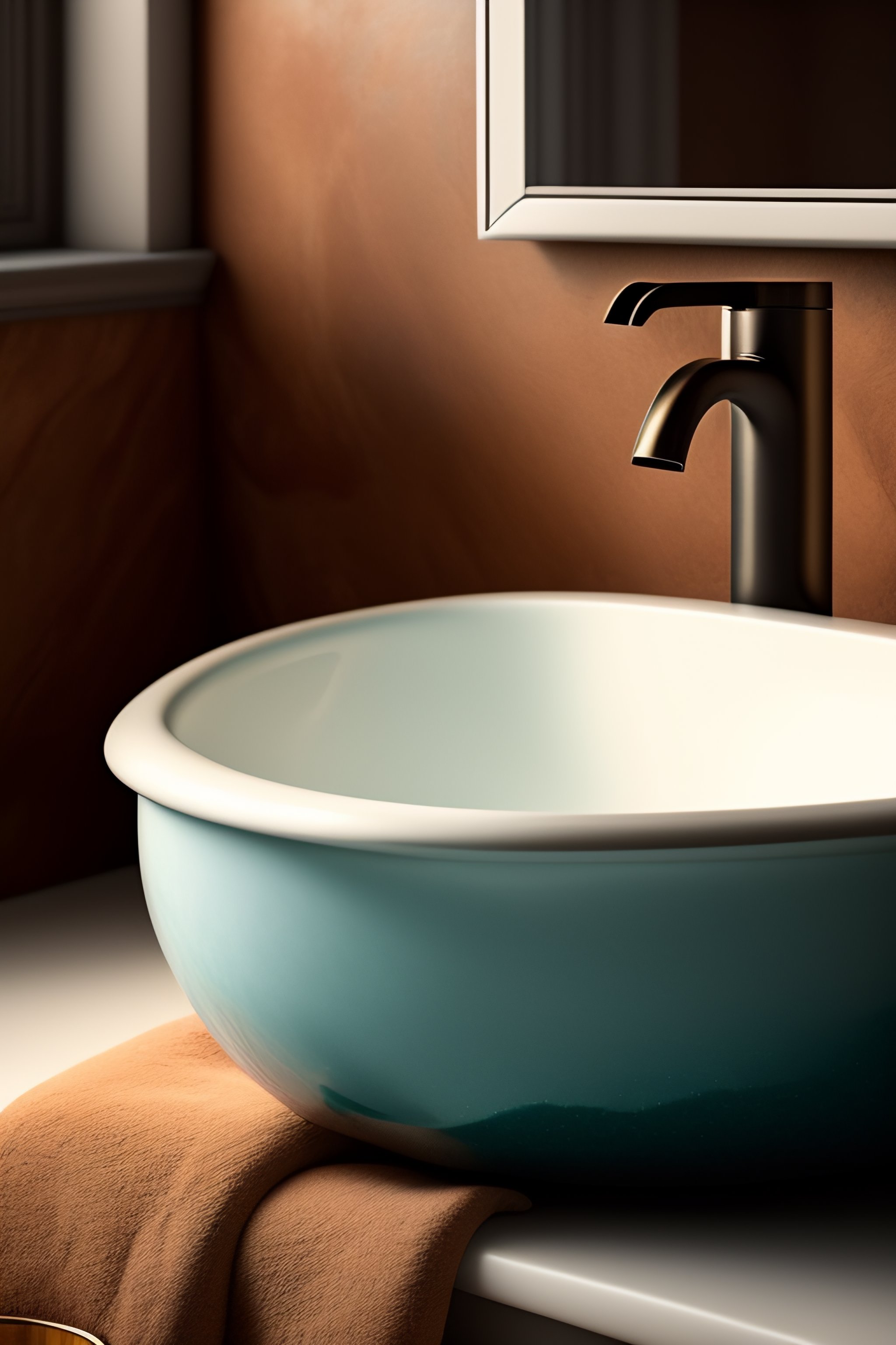 Lexica - Antique basin with water and a towel in the photo