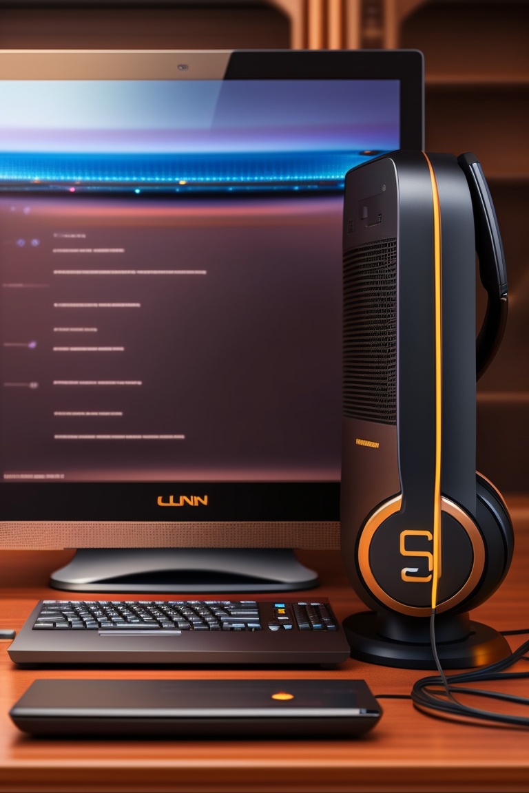 Lexica - Desktop, computer, system unit, monitor, headphones with ...