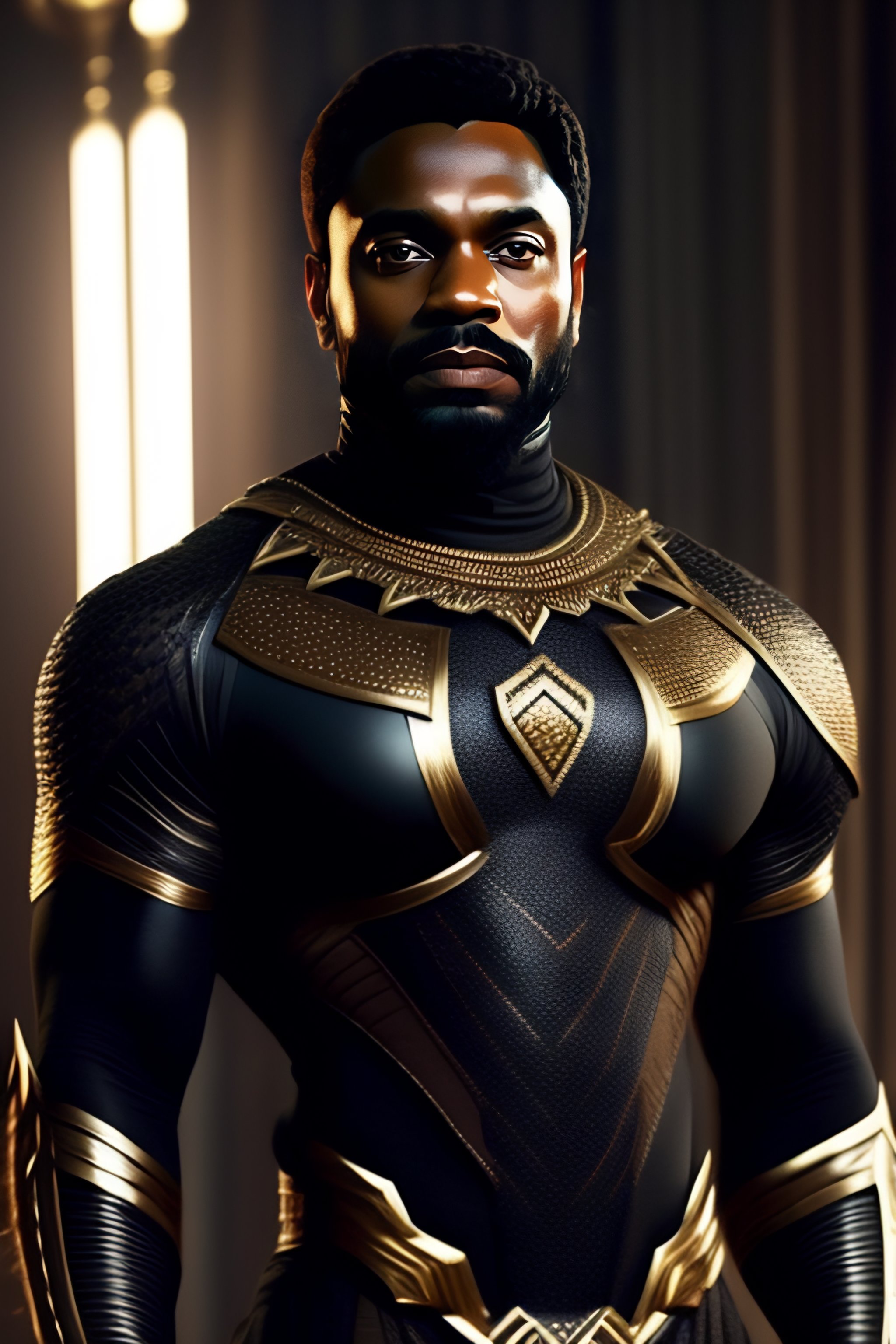 Lexica - Narendra modi as t'challa in black panther movie, full body