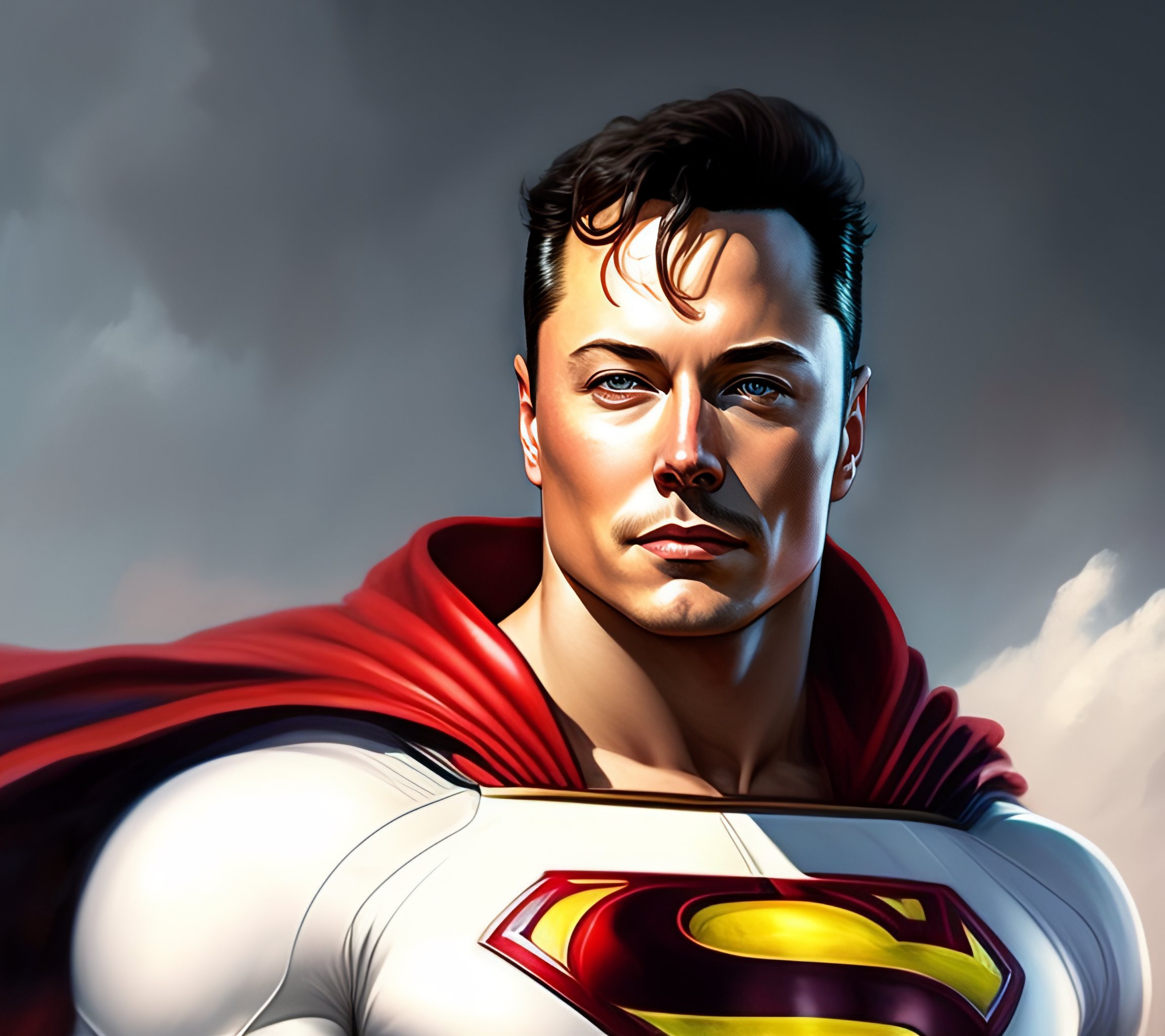 Lexica - Portrait of a elon musk superman, epic, tragic, military art ...
