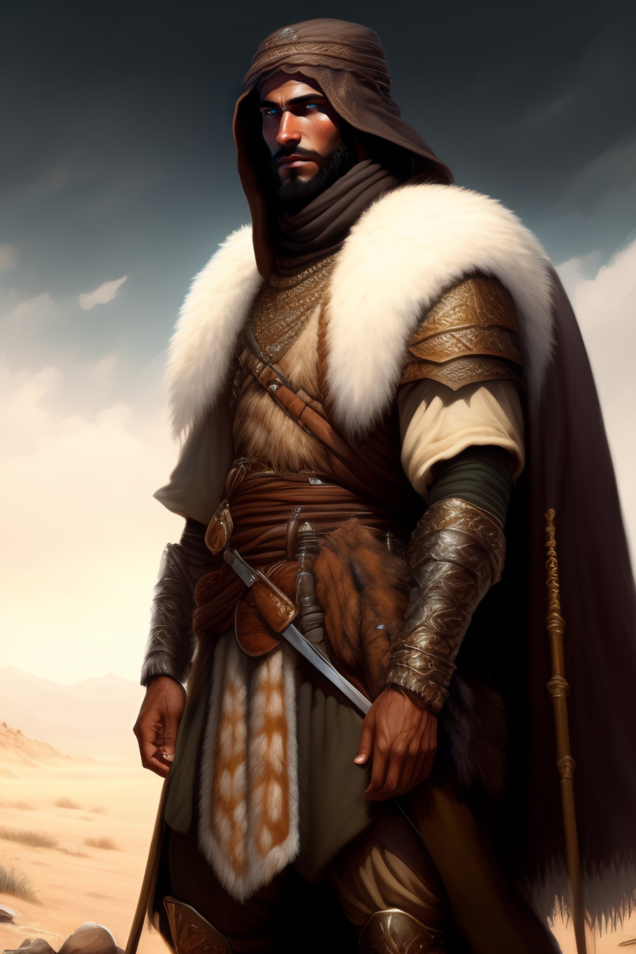 Lexica - A full body portrait of a beautiful soldiers quarter bedouin ...