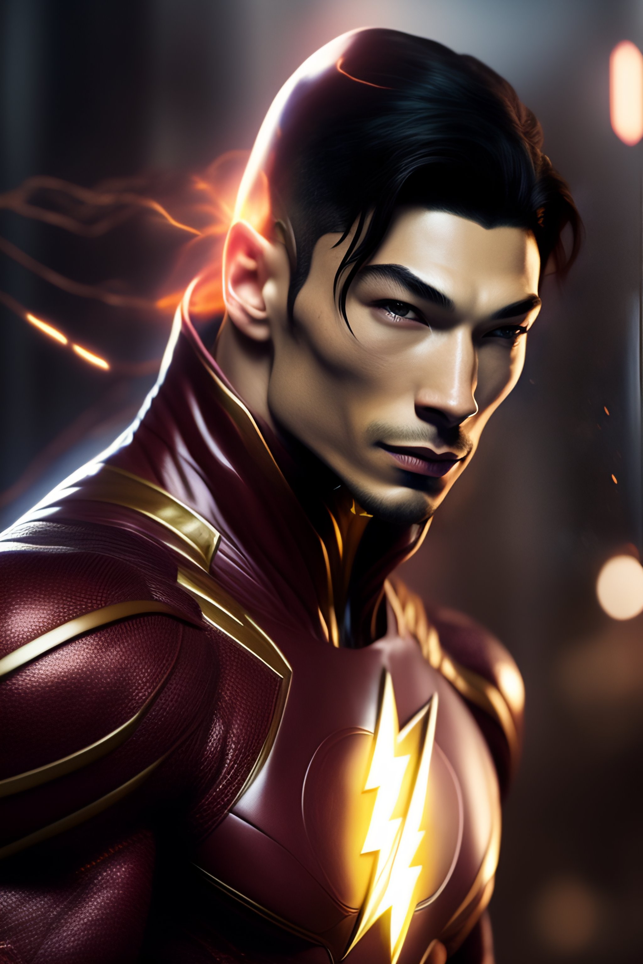 Lexica - Thin muscular Ezra miller as Flash using his super speed to ...