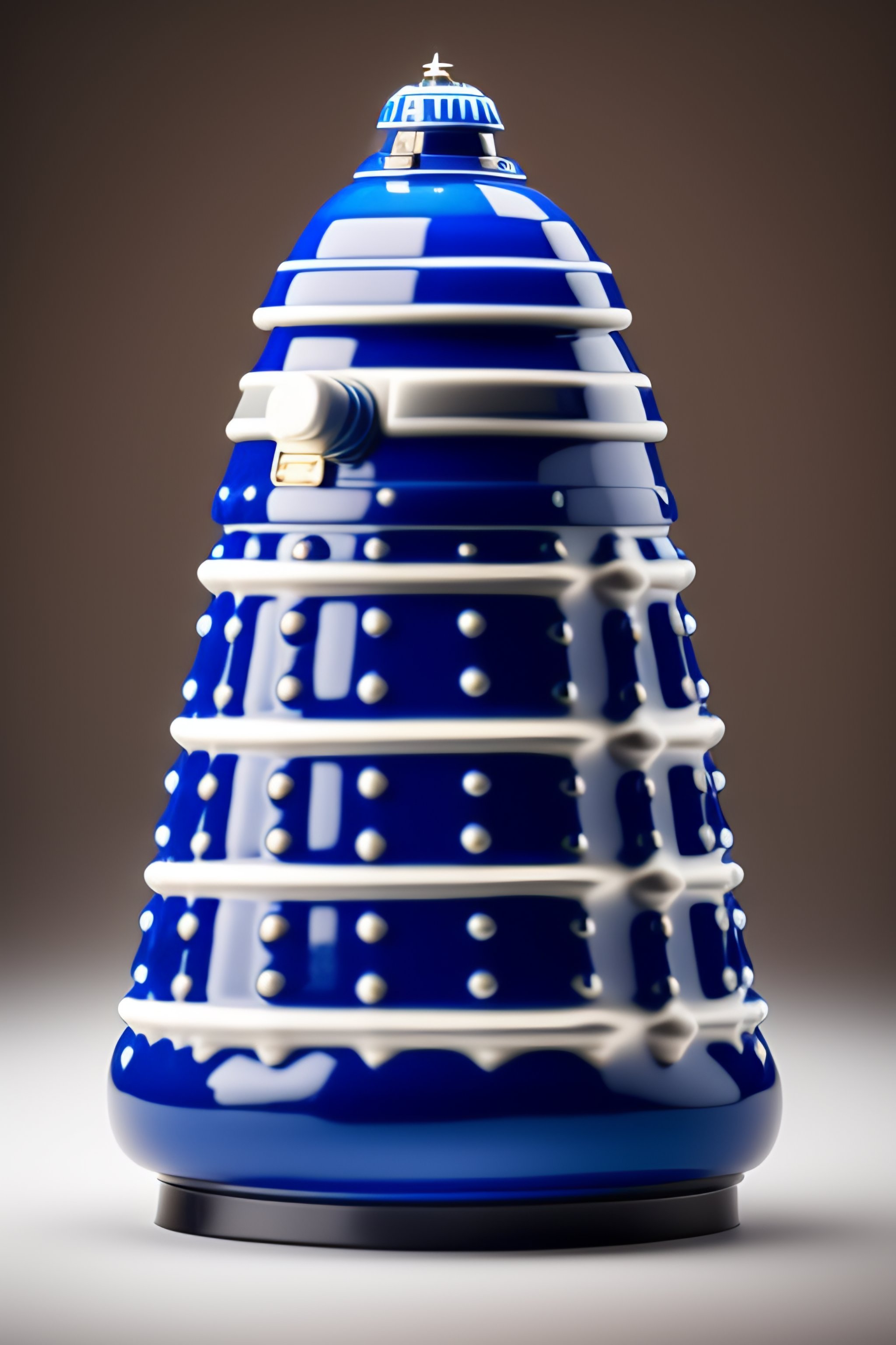 Lexica - A dalek made of blue and white patterned porcelain, highly ...