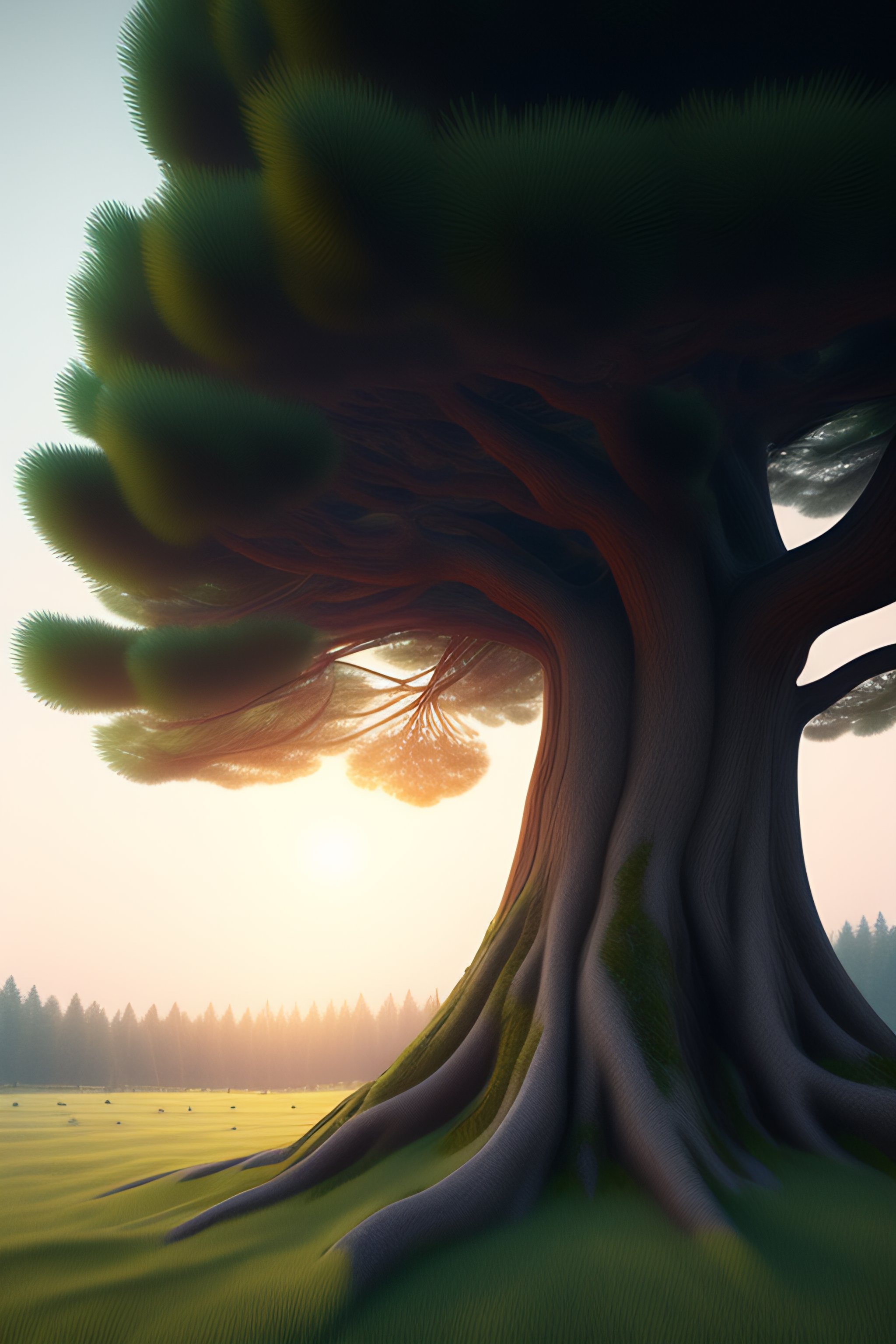 Lexica - Large pine tree with deep roots, photorealistic, full size ...