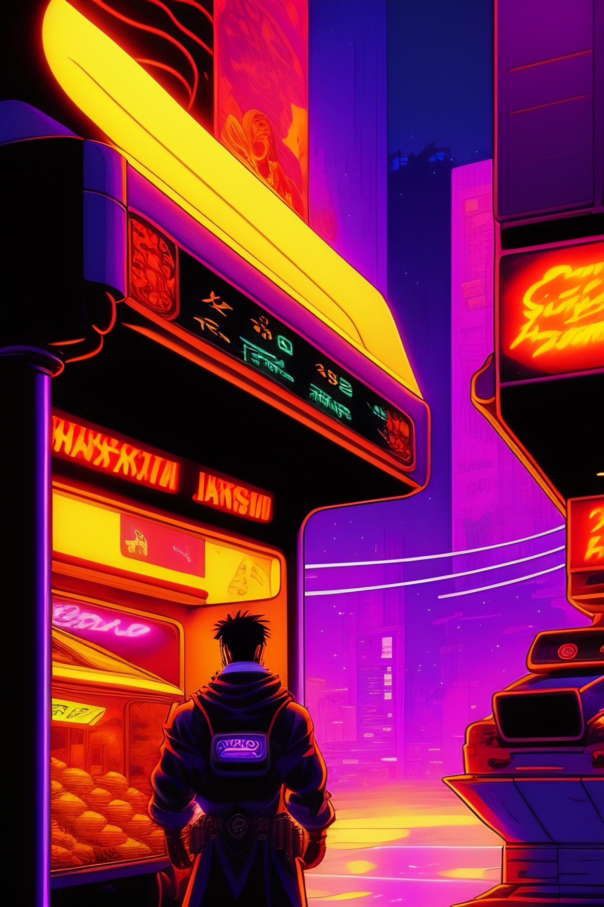 Lexica - Vintage 90's anime style environmental wise shot of a chaotic ...