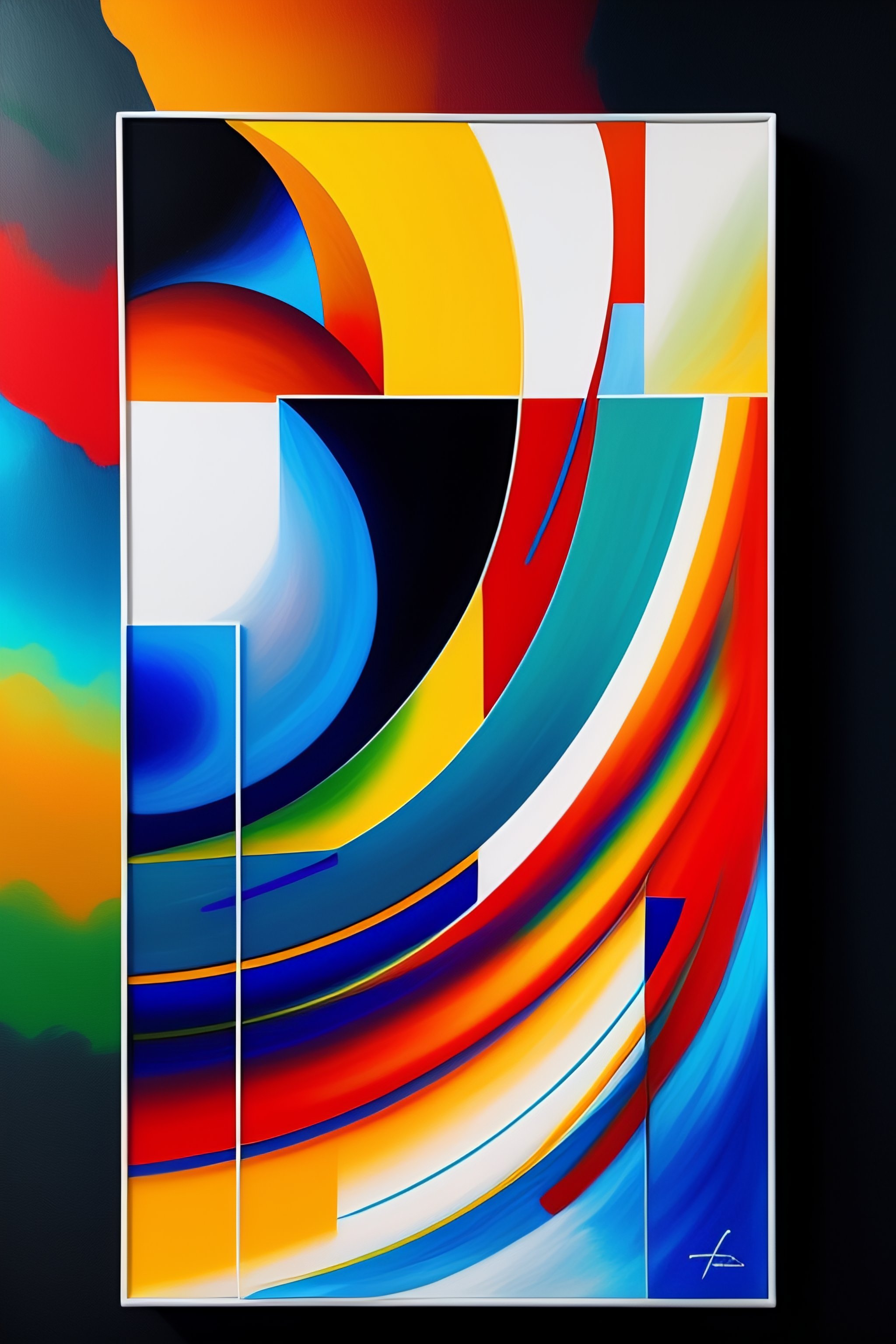 Lexica - I drew an abstract painting, mixing acrylics, palette knife ...