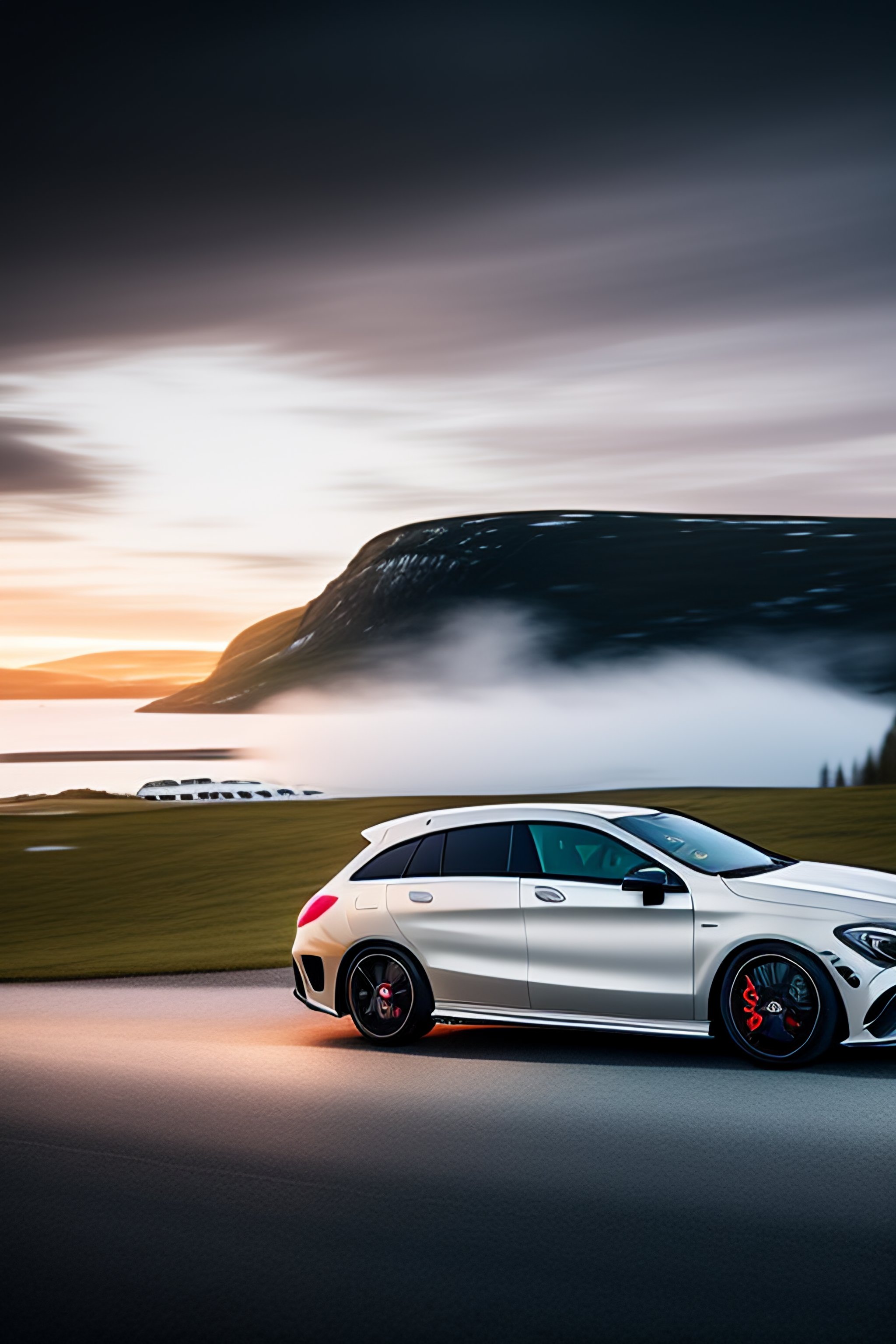Lexica - Mercedes cla 35 amg shootingbrake in white drive in a small ...