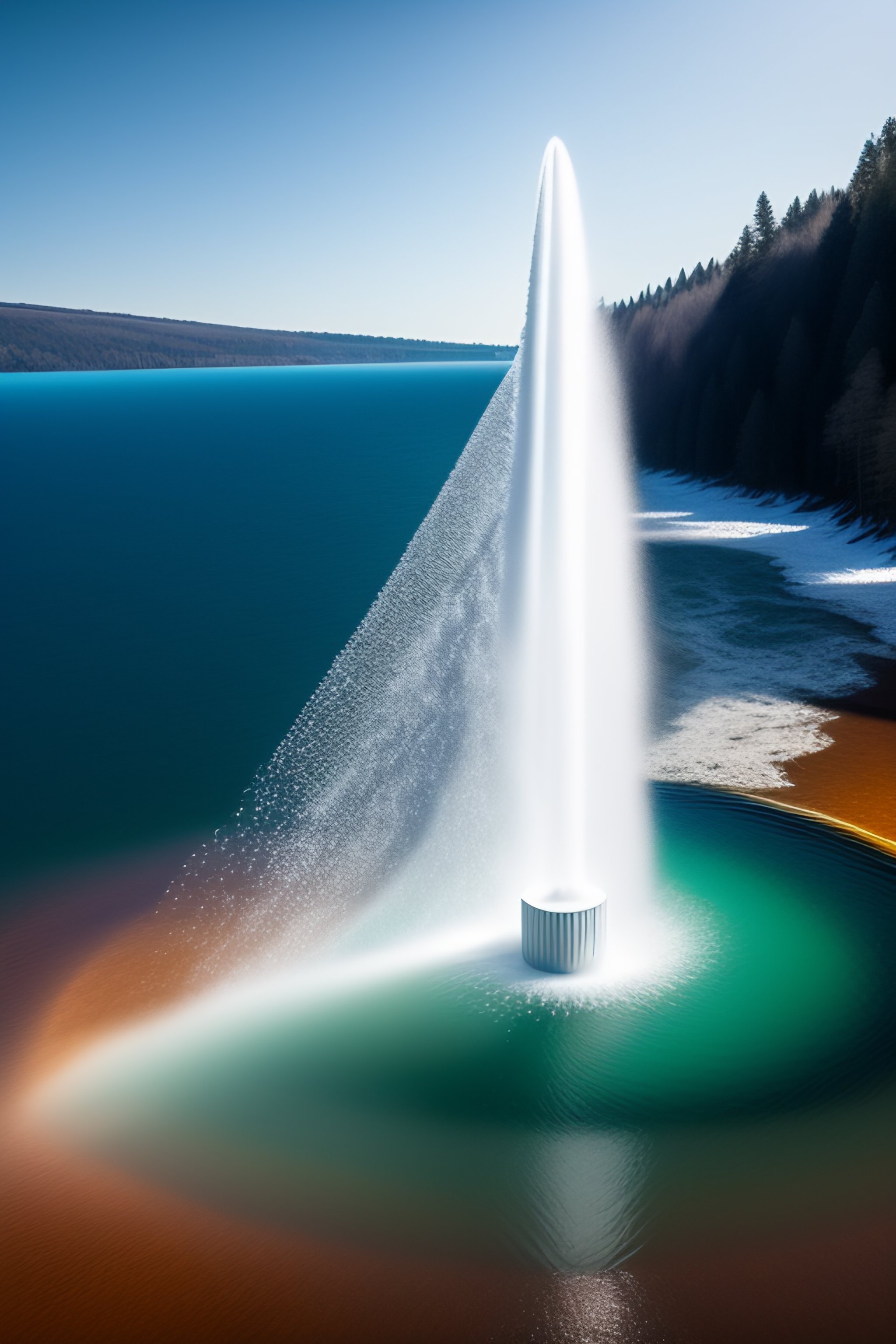 Lexica - BIG WATER DROP FALLING TO A LAKE OF WATER AND GENERATING A BIG ...