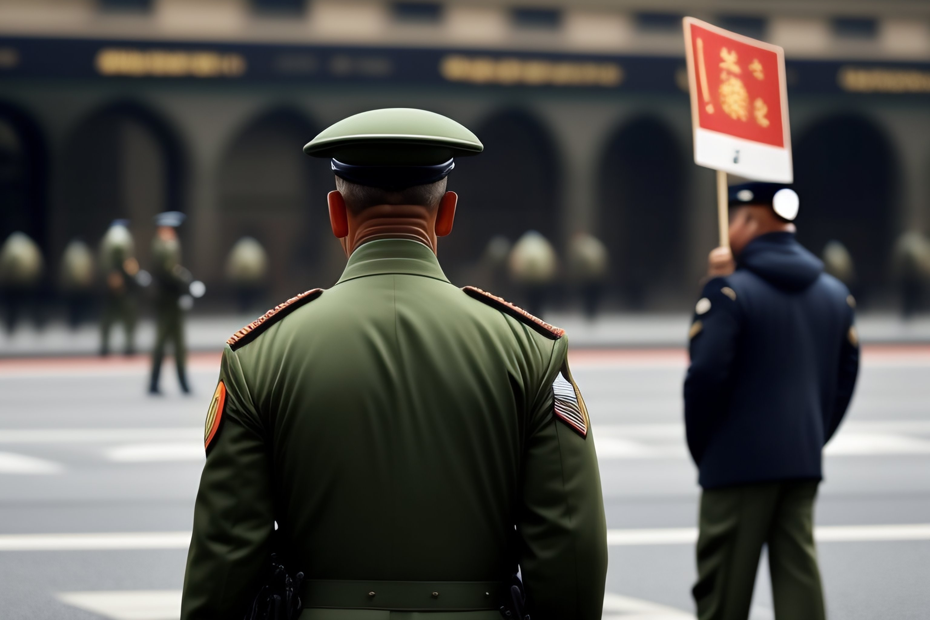 Lexica - A man protesting against the military regime