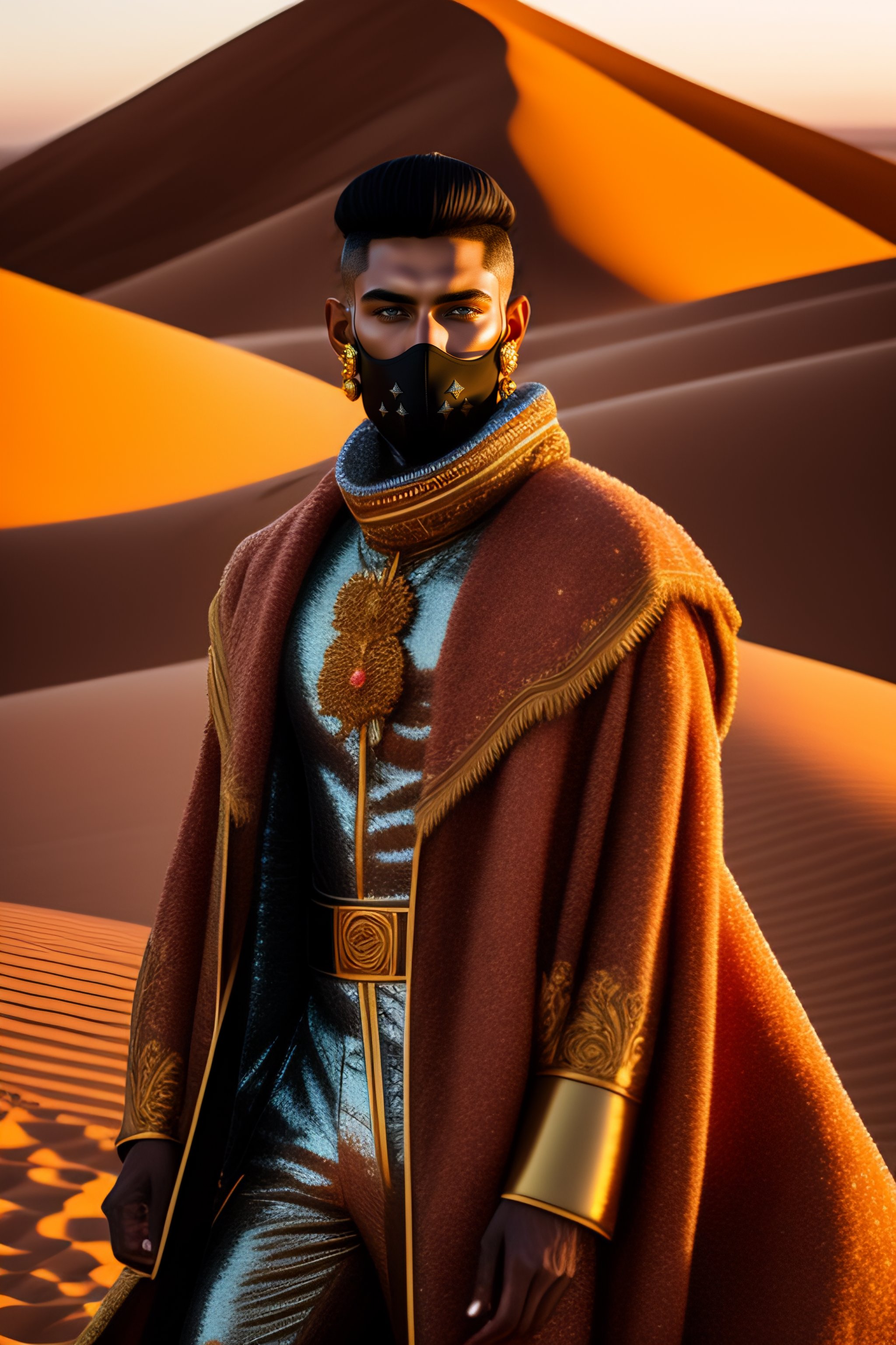 Lexica - A detailed ornate portrait of an editorial Versace model with ...