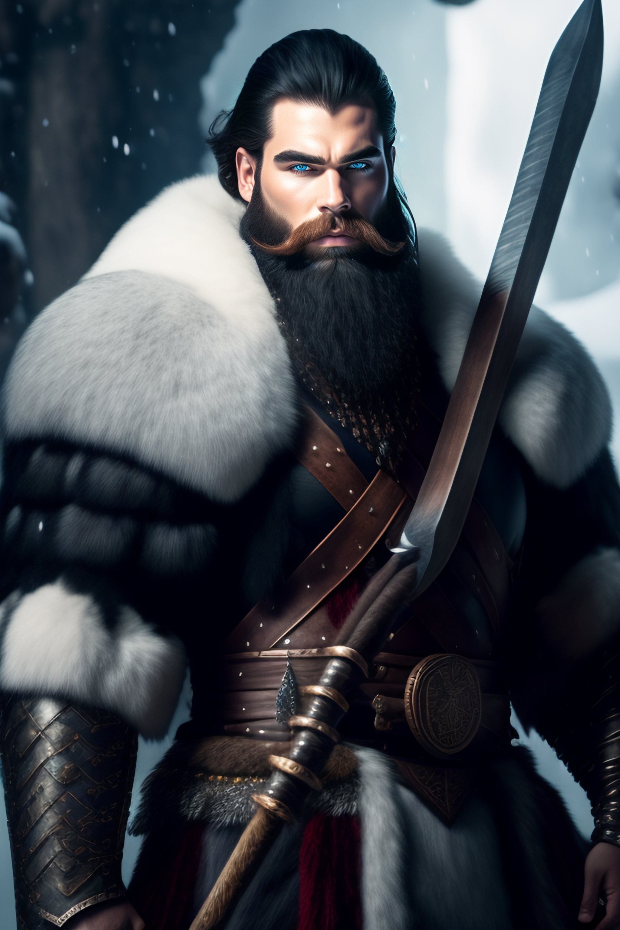 Lexica - A dnd barbarian half frost giant with pale skin and short ...