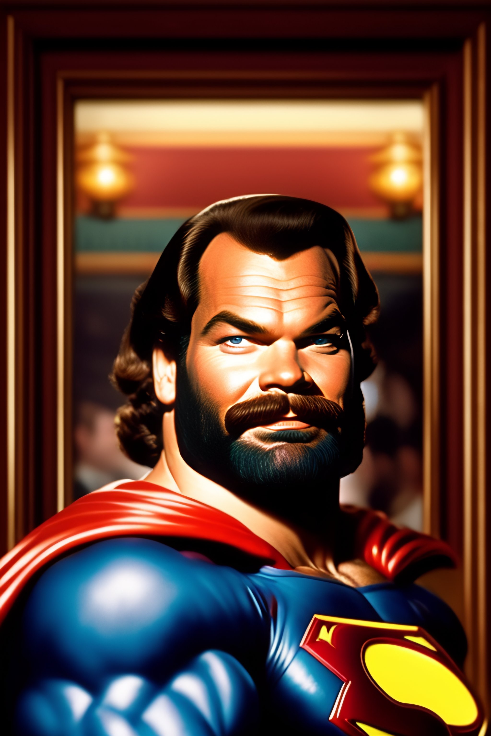 Lexica - Bud spencer as superman drunken in a bar,portrait,ultra realistic