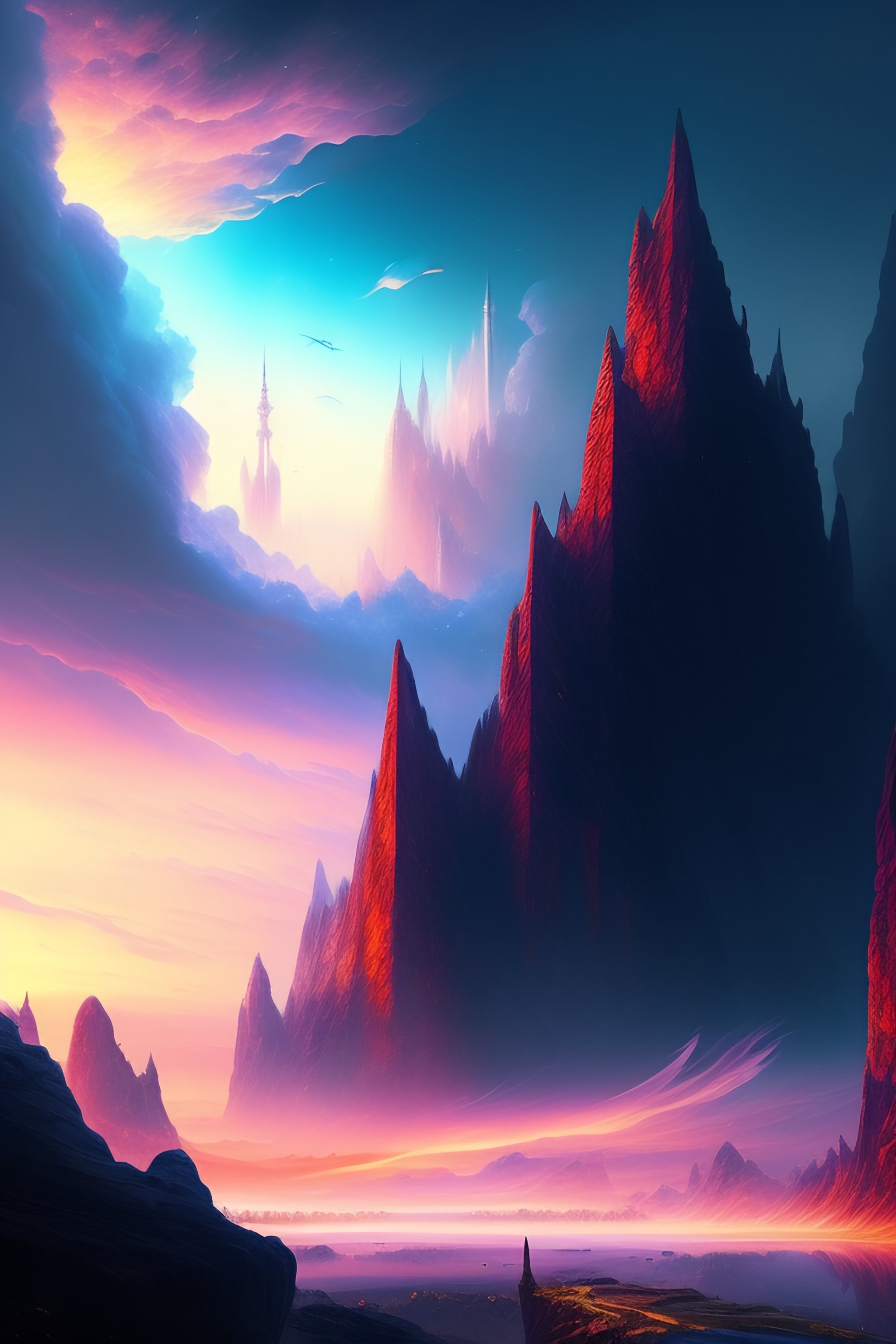 Lexica - A surreal dreamlike scene of the sky shattering like glass ...