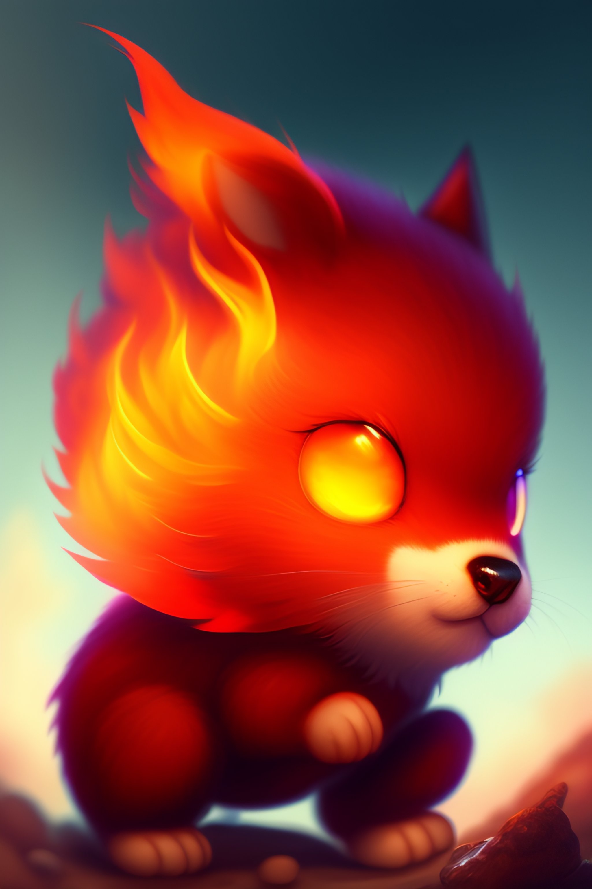 Lexica - Cute fire elemental by Alicexz
