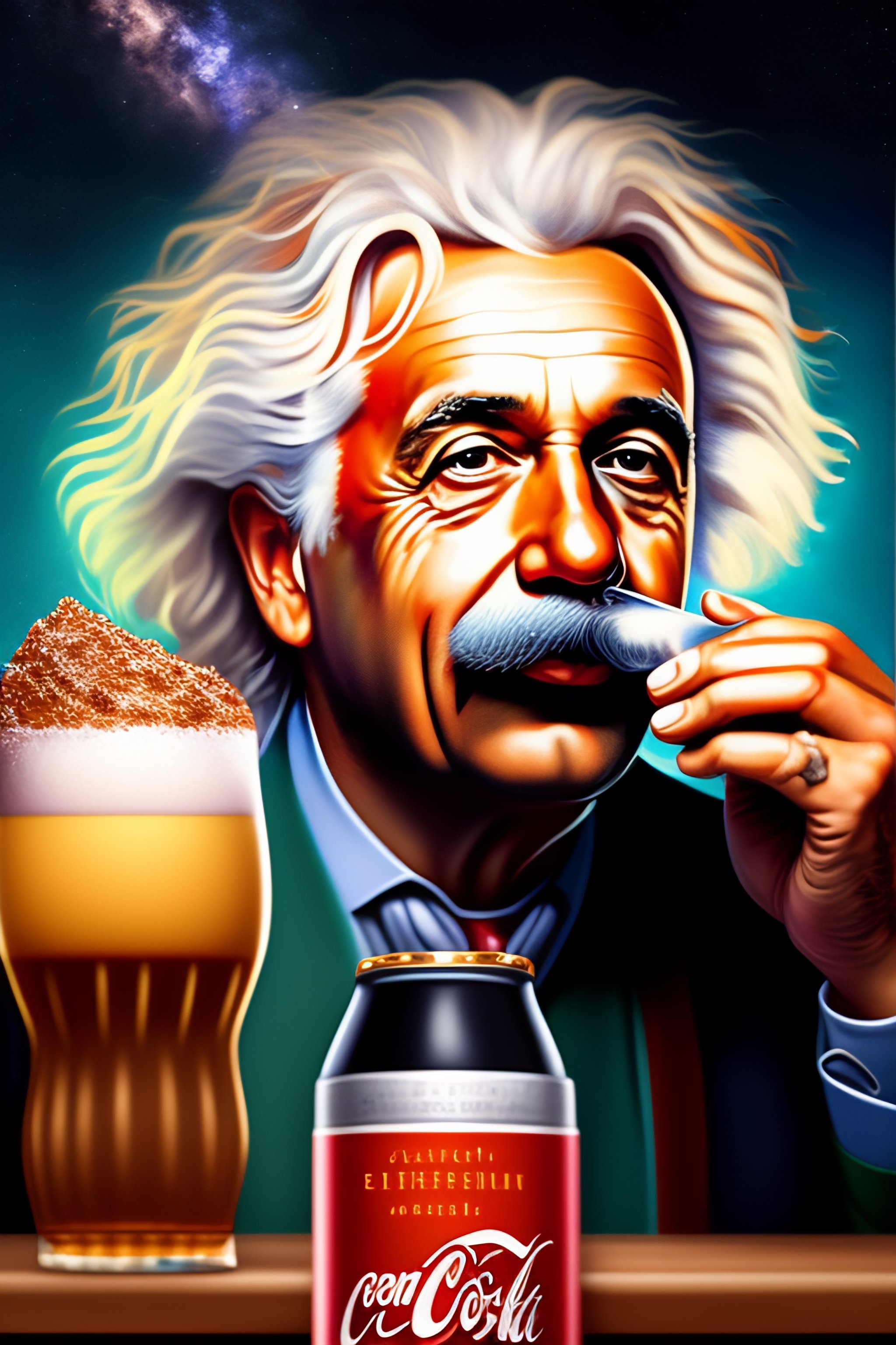 Lexica - Portrait of einstein snorting coke