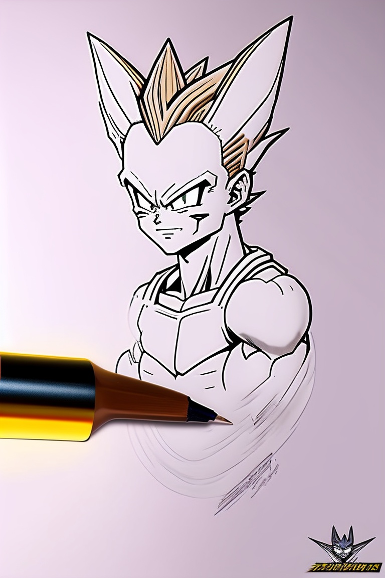 Lexica - Beerus Akira Toyotaro style, black pen, dragon ball z style