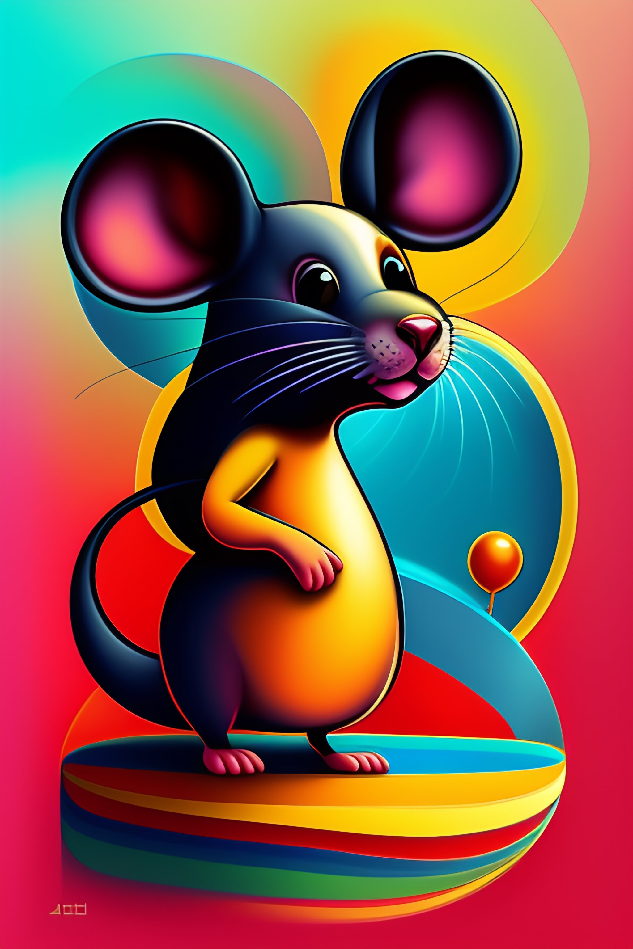 Lexica - Anthropomorphic mouse traveling, abstract, creative ...