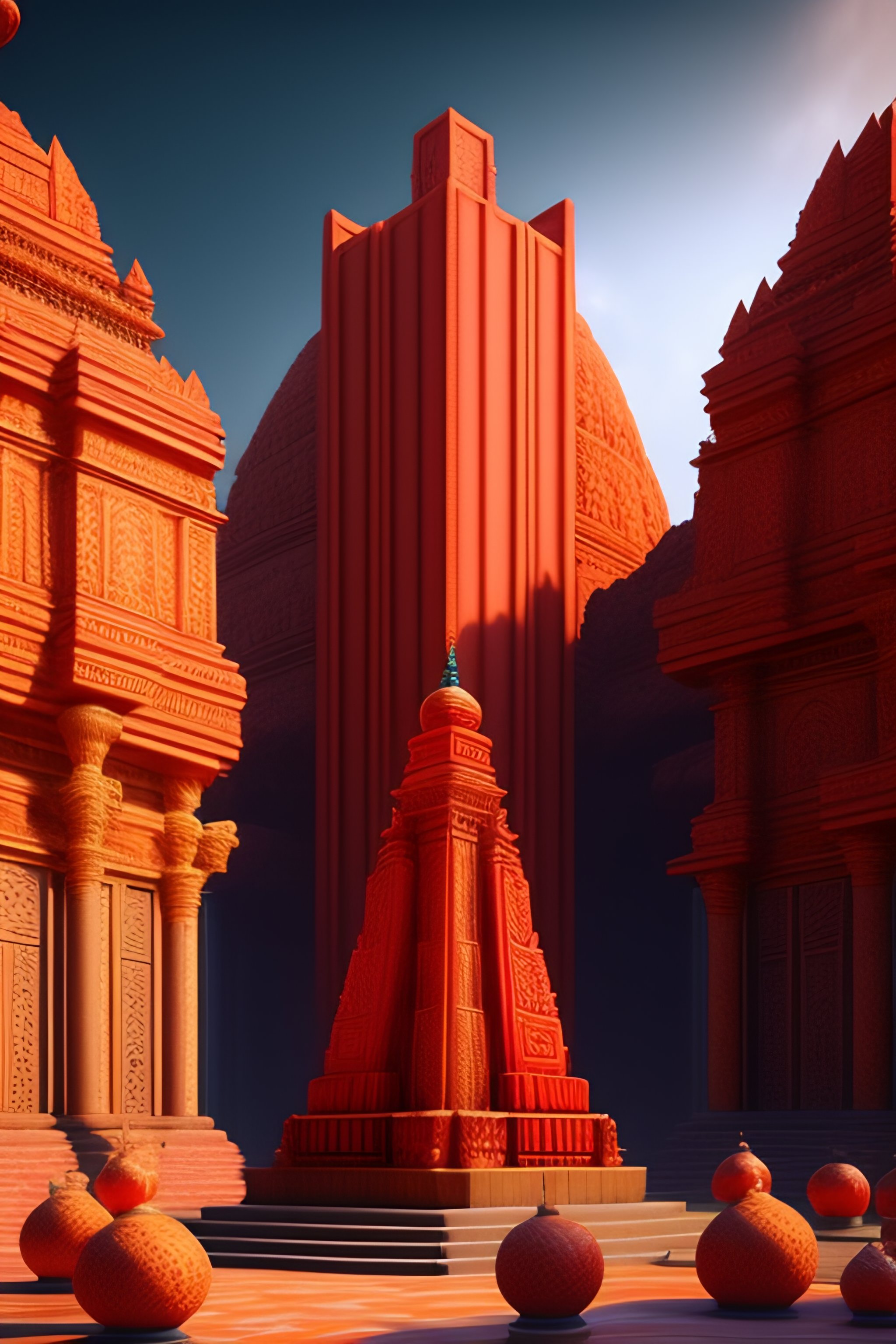 Lexica - Large scale ancient temple stone, huge and detailed towers ...