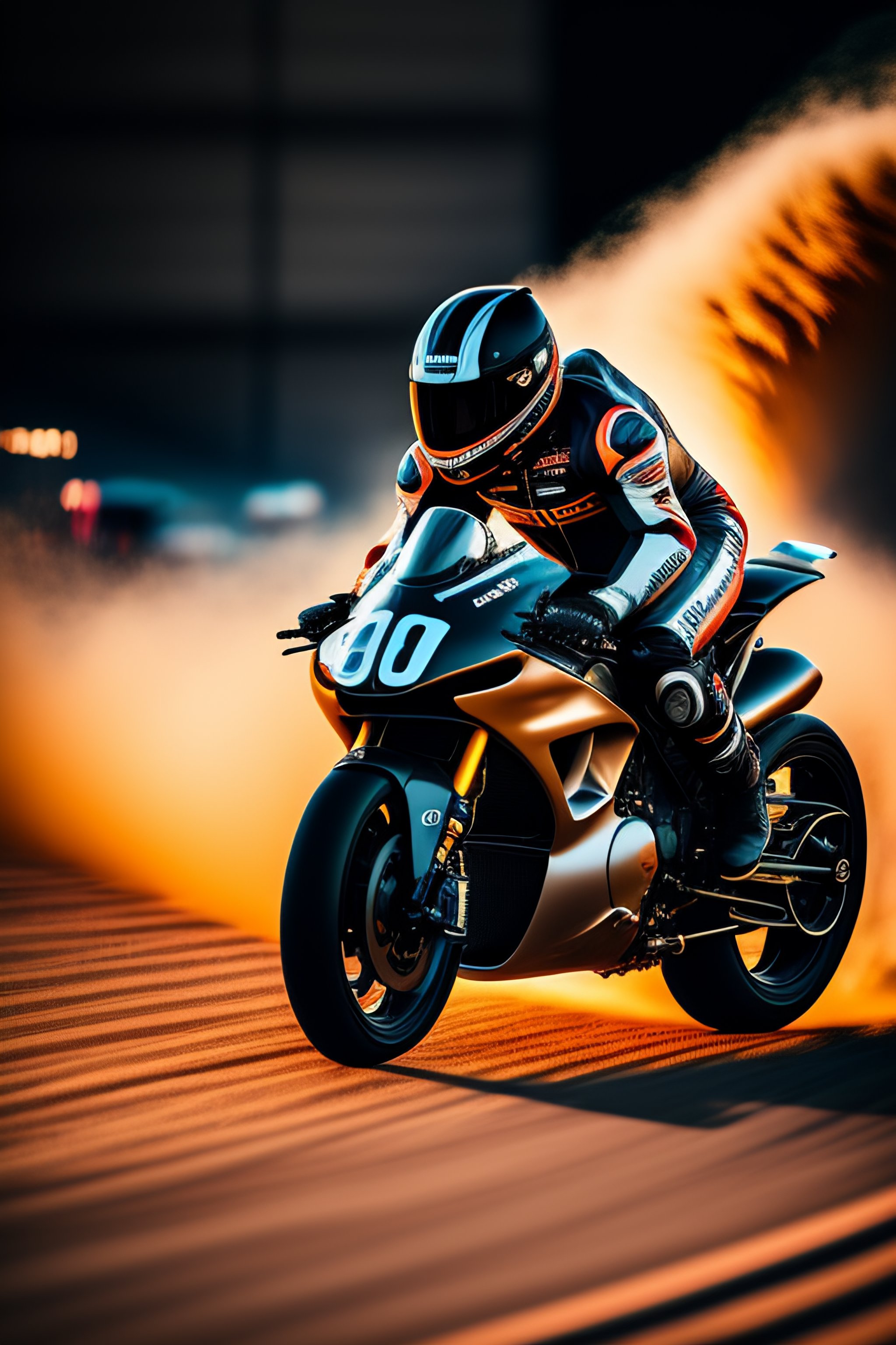 Lexica - (((the rabbit motorcycle racer))) cinematic portrait shot at a ...