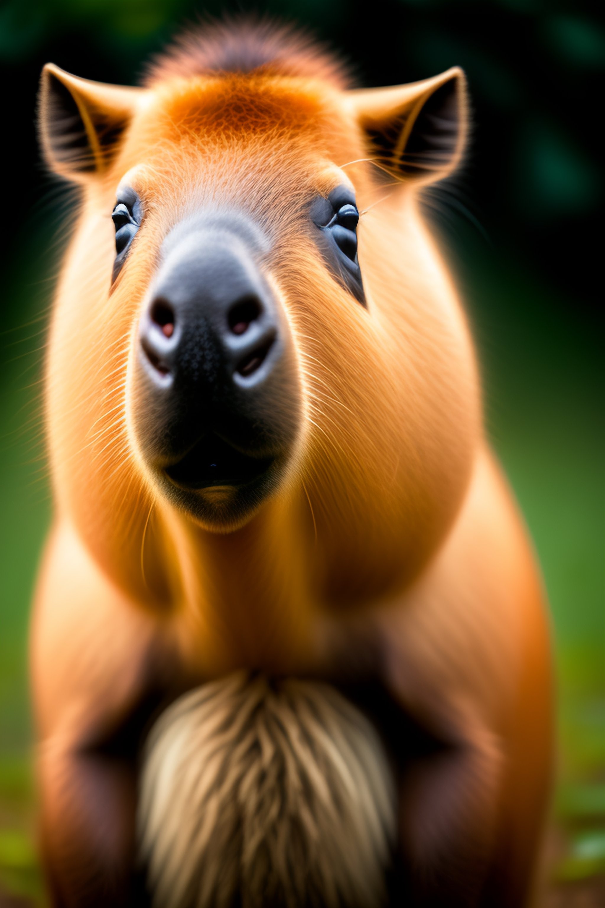 Lexica - A capybara with a donal trump face