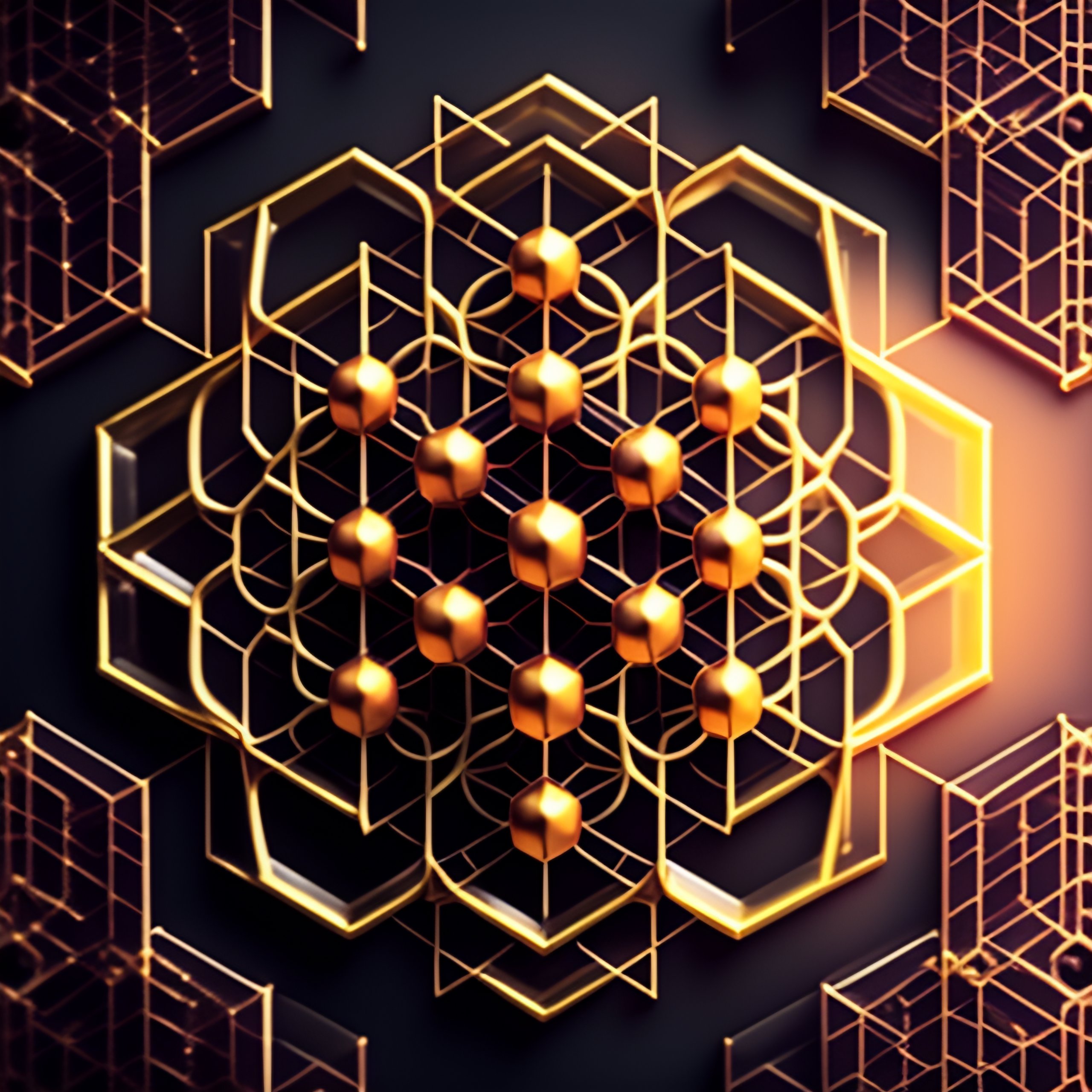 Lexica - Crystal molecule grid wallpaper symmetrical