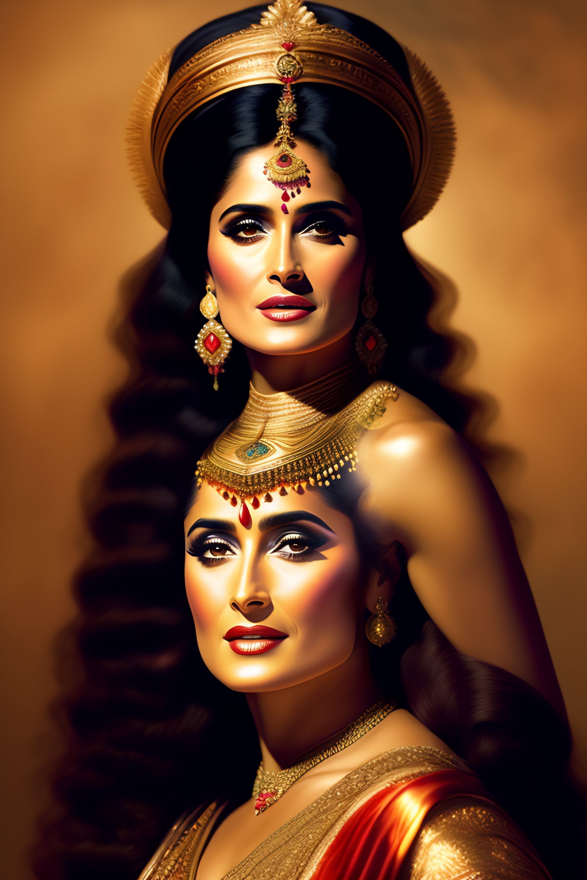 Lexica - Full-length portrait of salma hayek in the style of a magical ...