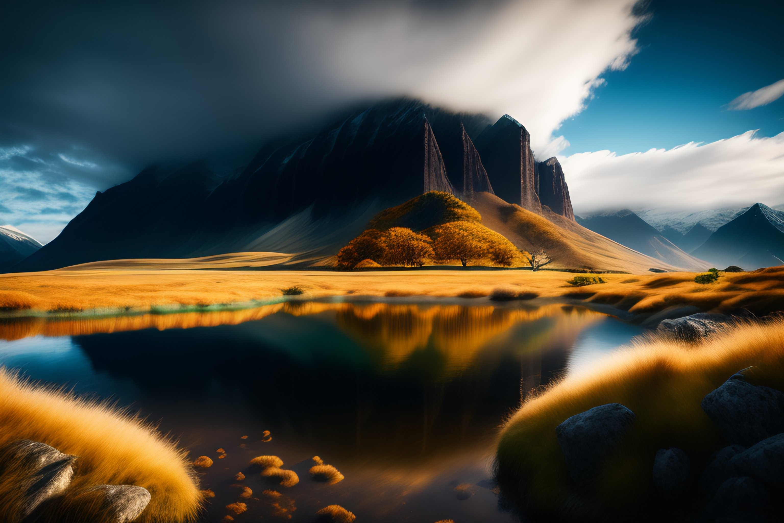 Lexica - Photo of dramatic and contrasty landscape, photorealistic ...