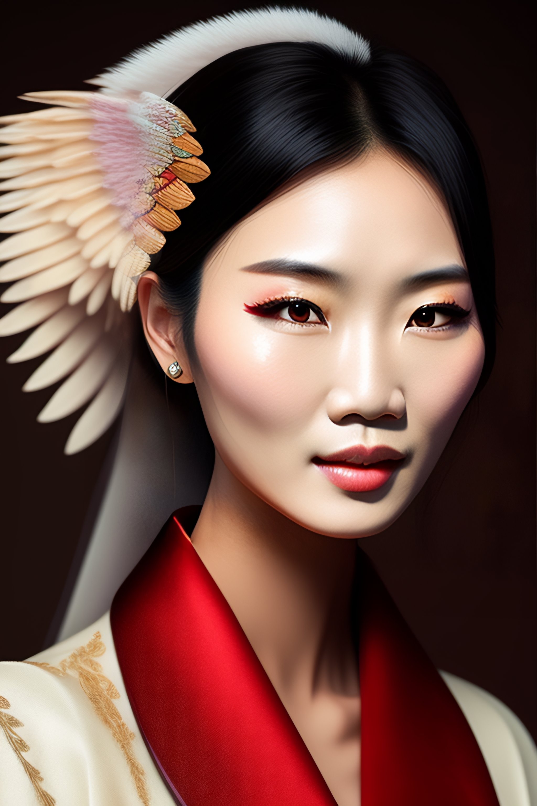Lexica - Highly detailed view of asian women with wings
