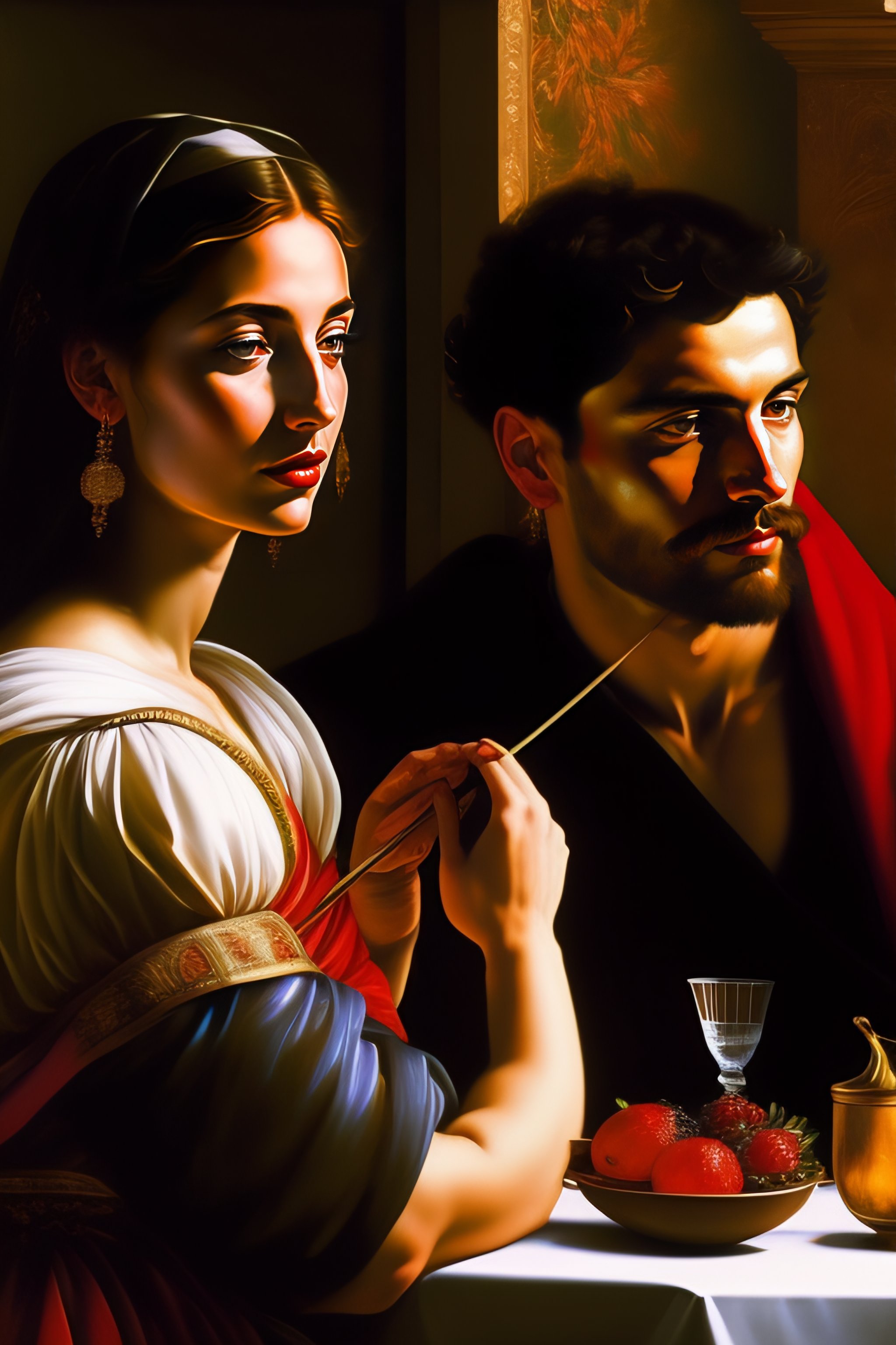 Lexica - Painting by caravaggio, modern day eastern european city