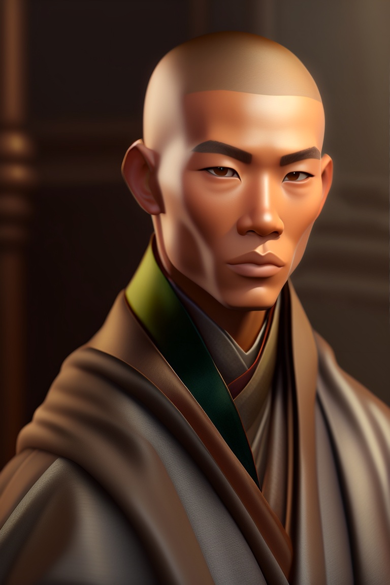 Lexica - Realistic looking monk, up front