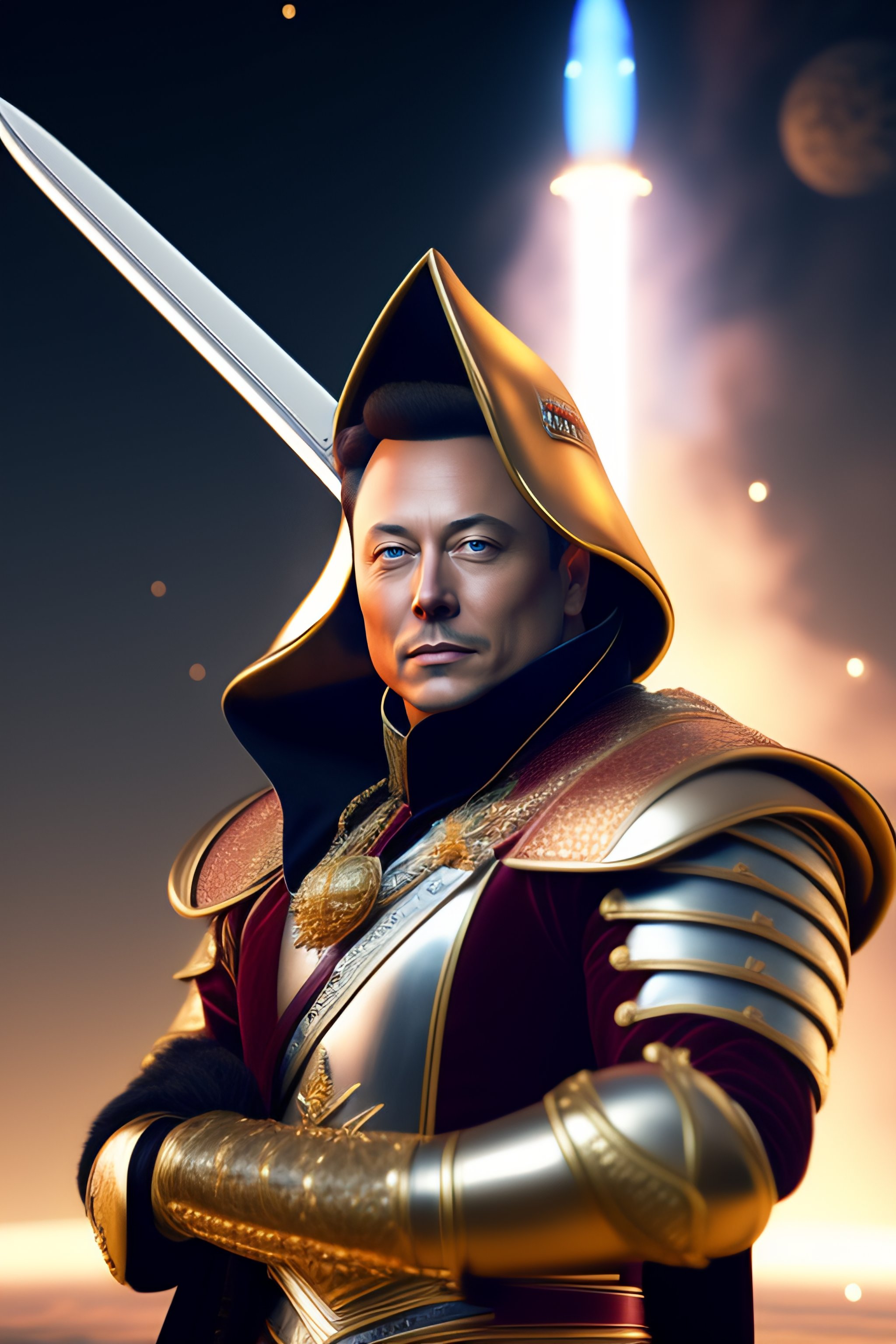 Lexica - Zoomed out. Realistic 3D representation of elon musk wearing a ...