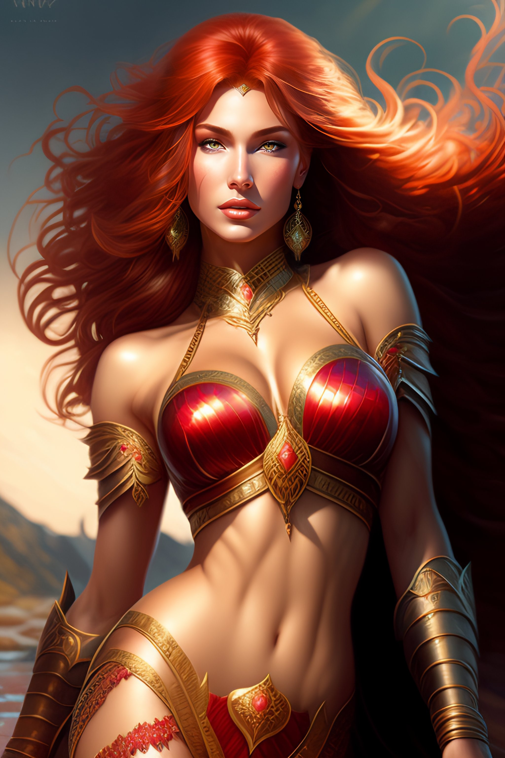 Lexica - A masterpiece ultrarealistic ultradetailed portrait of red sonja. full body shot ...
