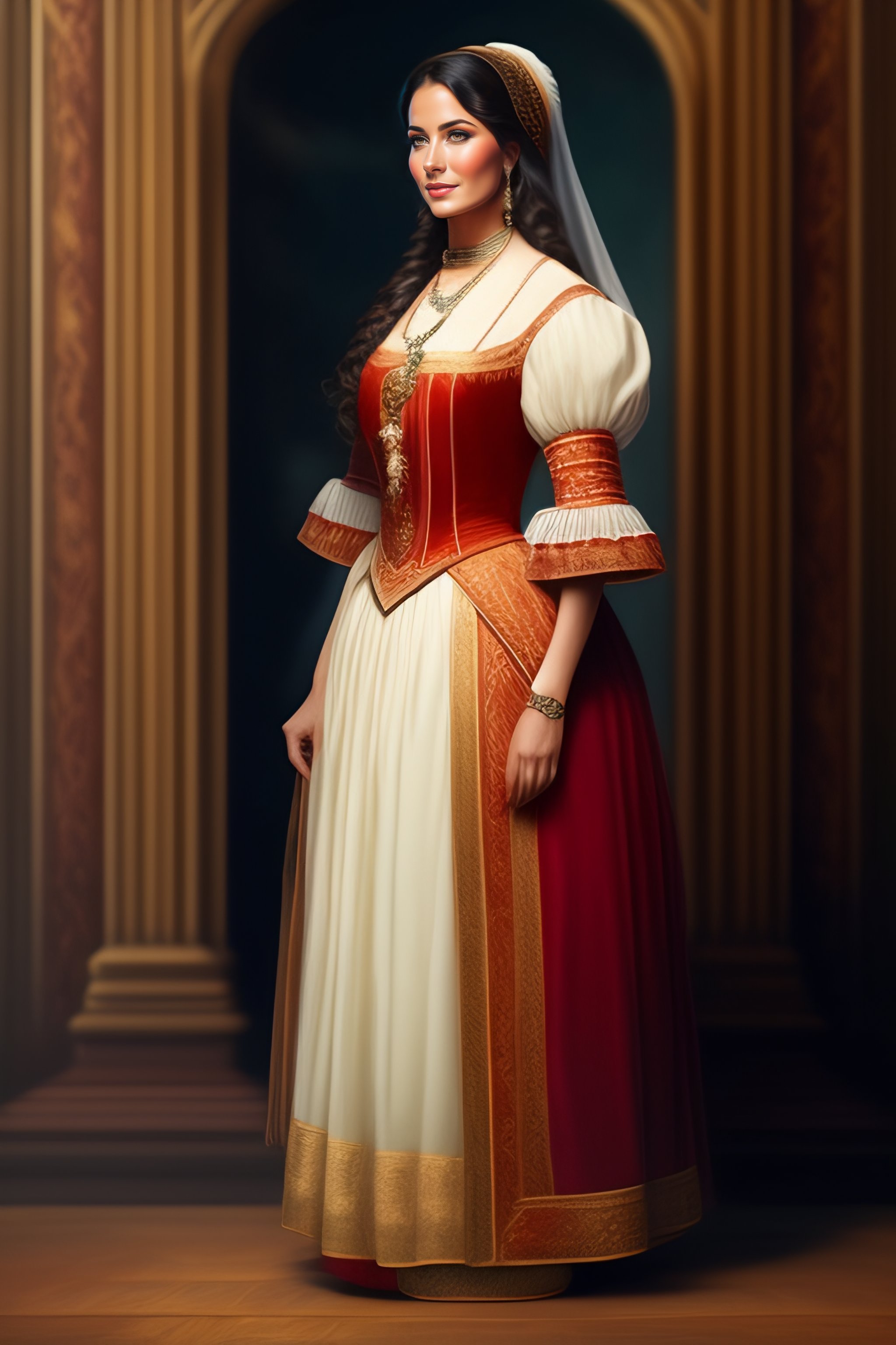 Lexica - HD realistic painting of a lady full body in an old english style