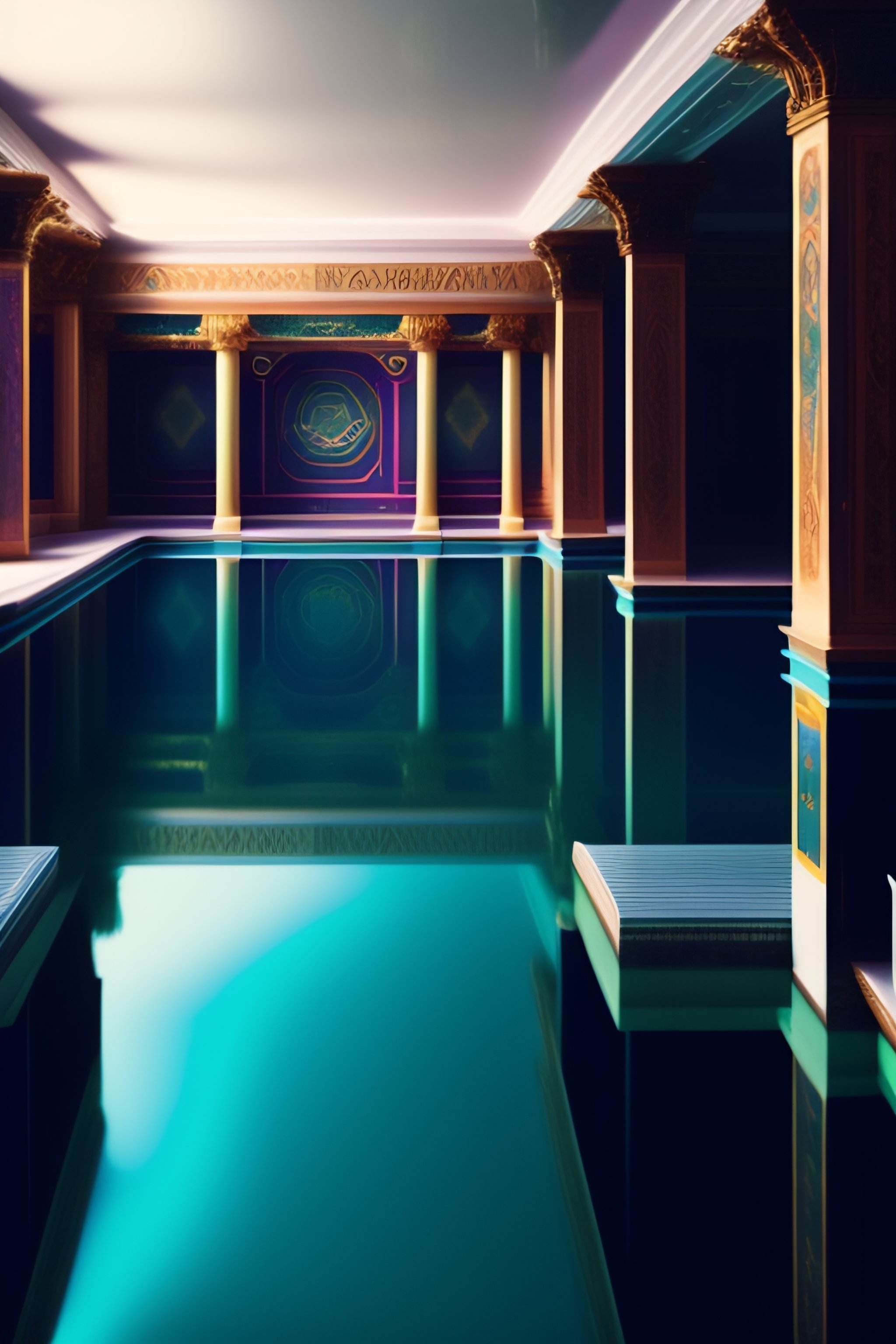 Lexica - Backrooms, poolrooms, cryptid architecture, vaporwave, empty space