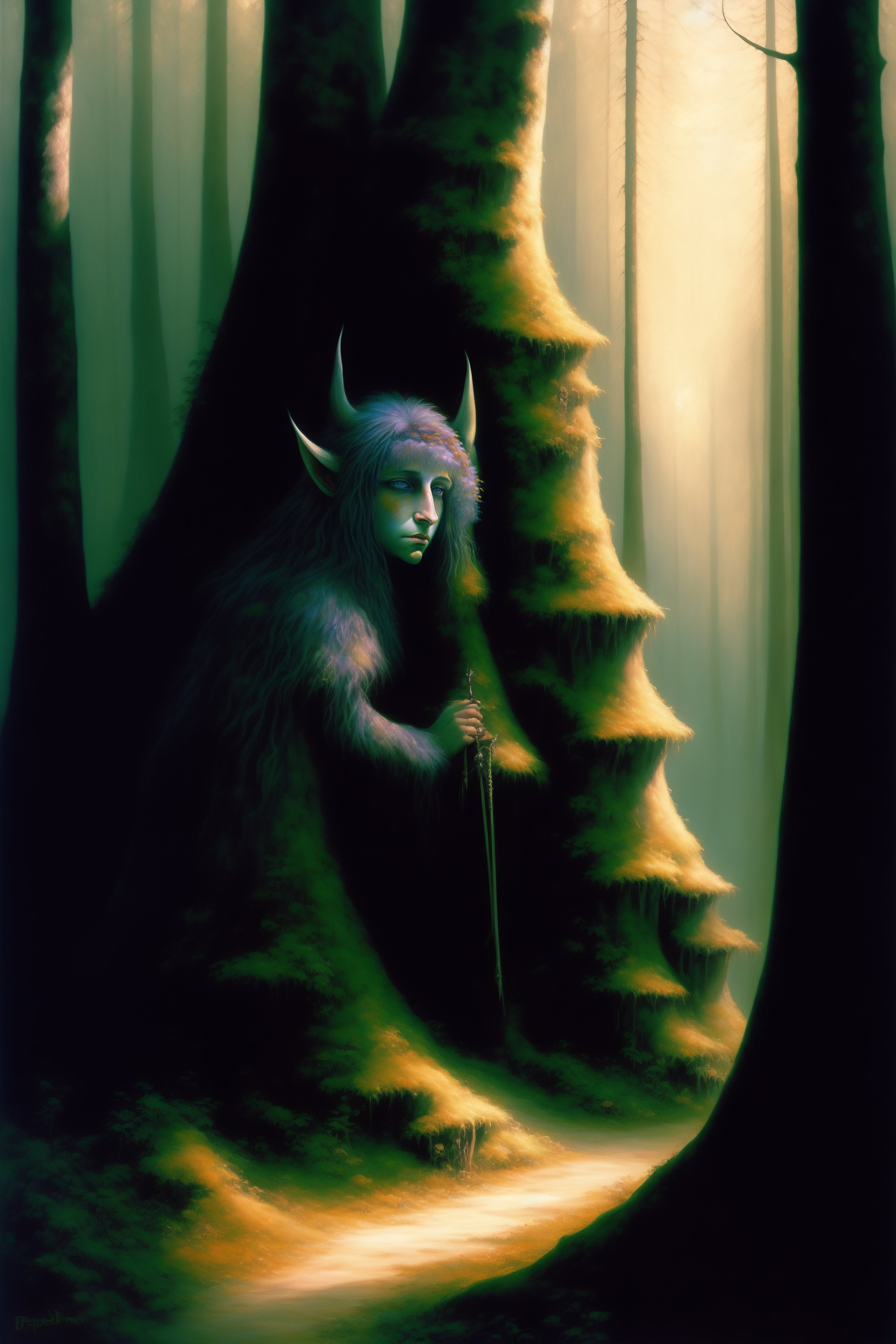 Lexica - Style of Brian Froud, trolls, painting, landscape, creepy ...