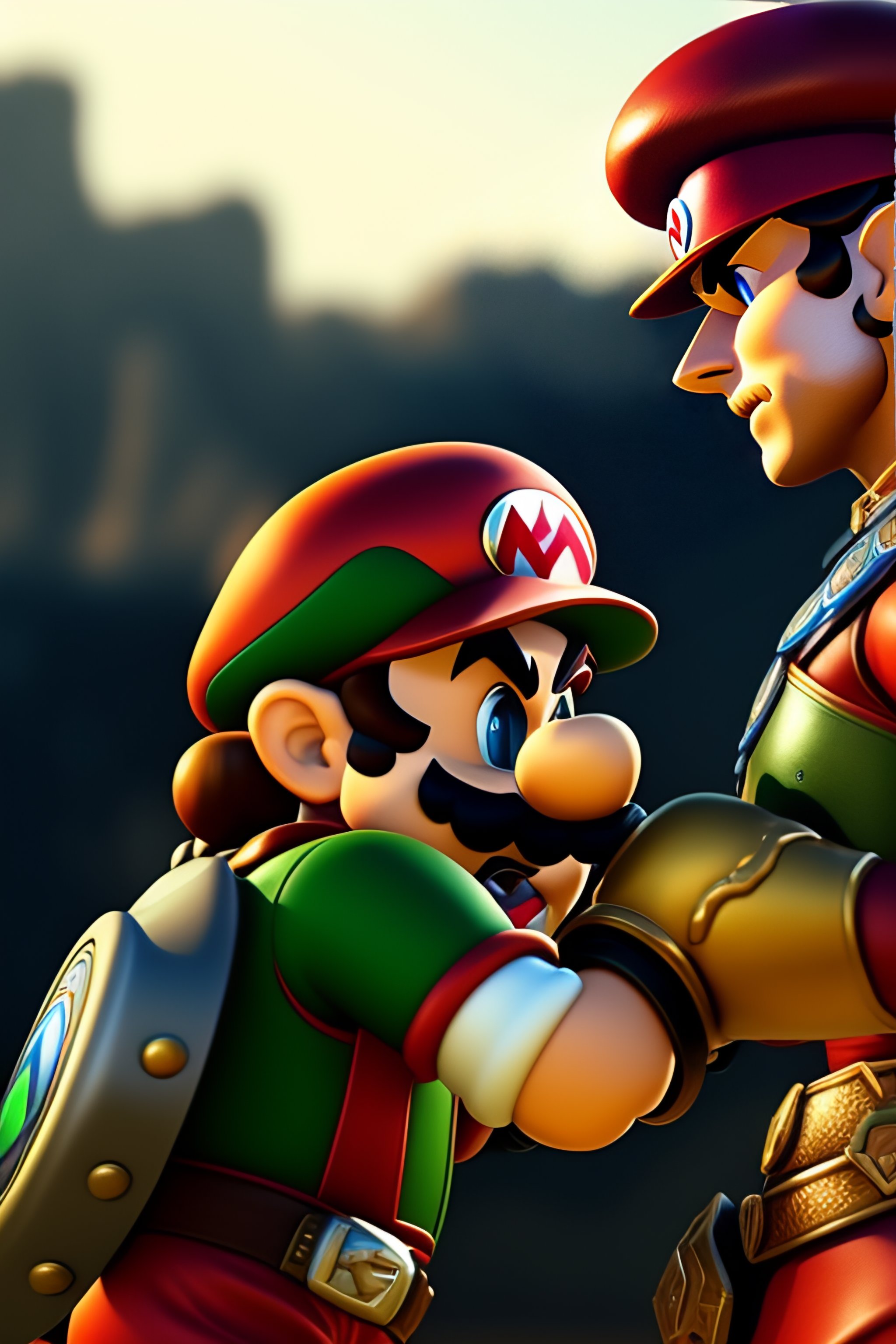 Lexica - Mario and Link (from the Zelda series) fighting to the death