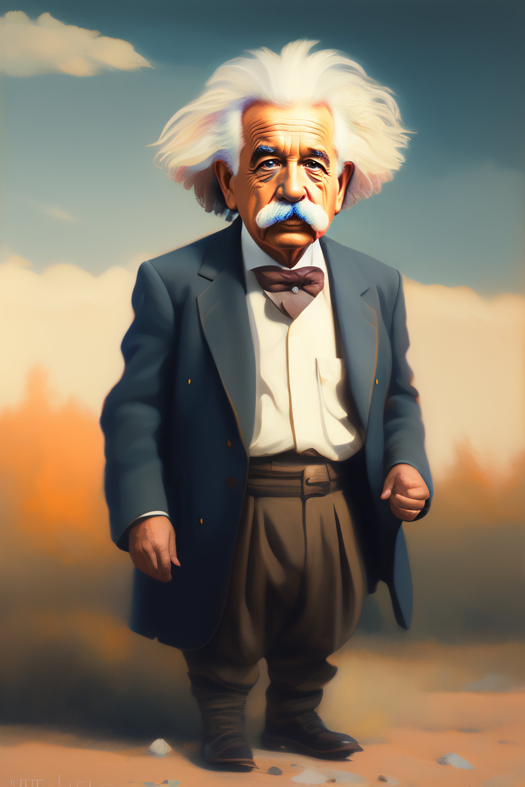 Lexica - Full shot body photo of Albert Einstein, professional majestic ...