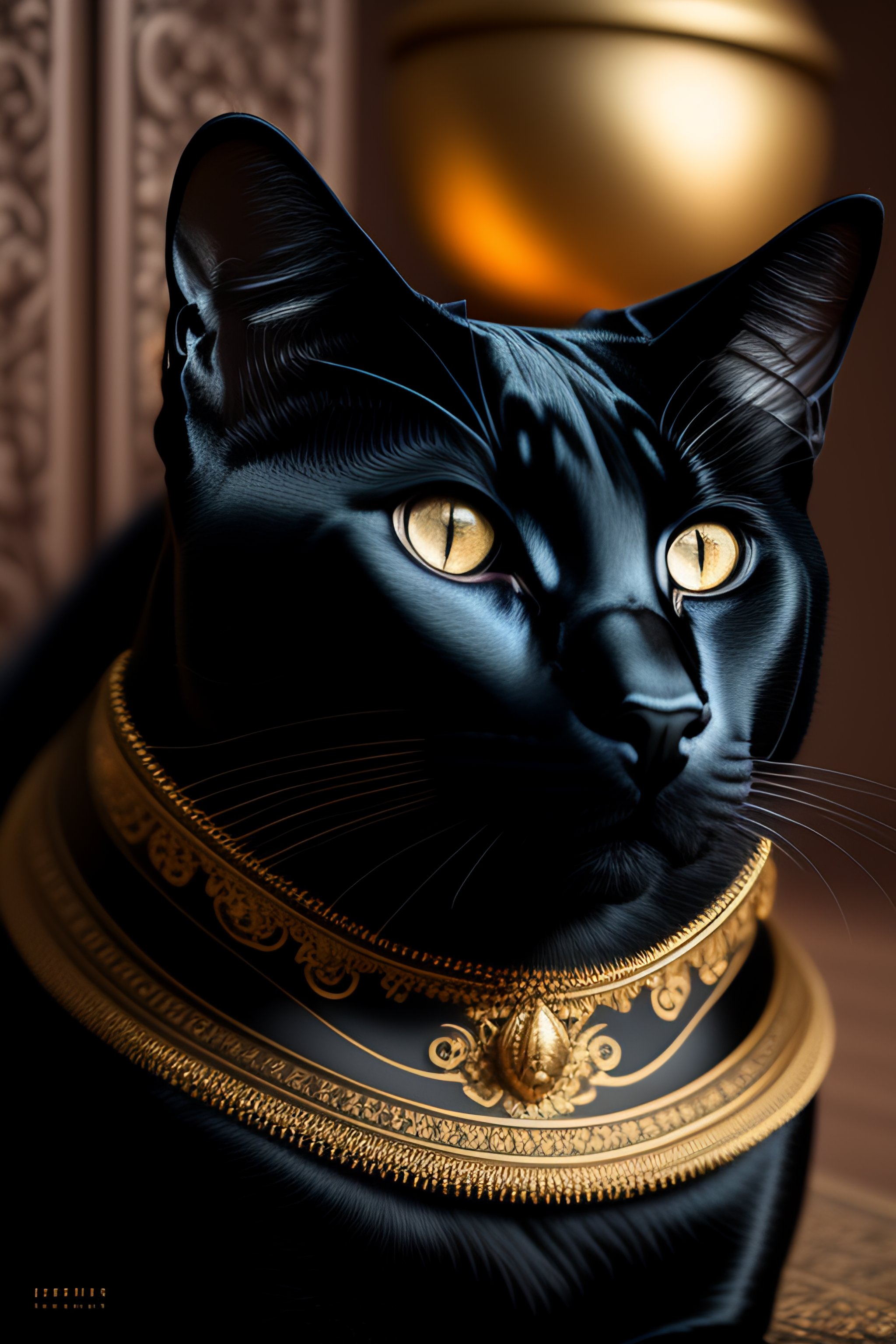 Lexica - Majestic black cat, photo realistic eyes, background, zen ...