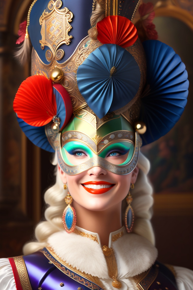 Lexica - A beautiful smiling open eye mask from venice carnival ...